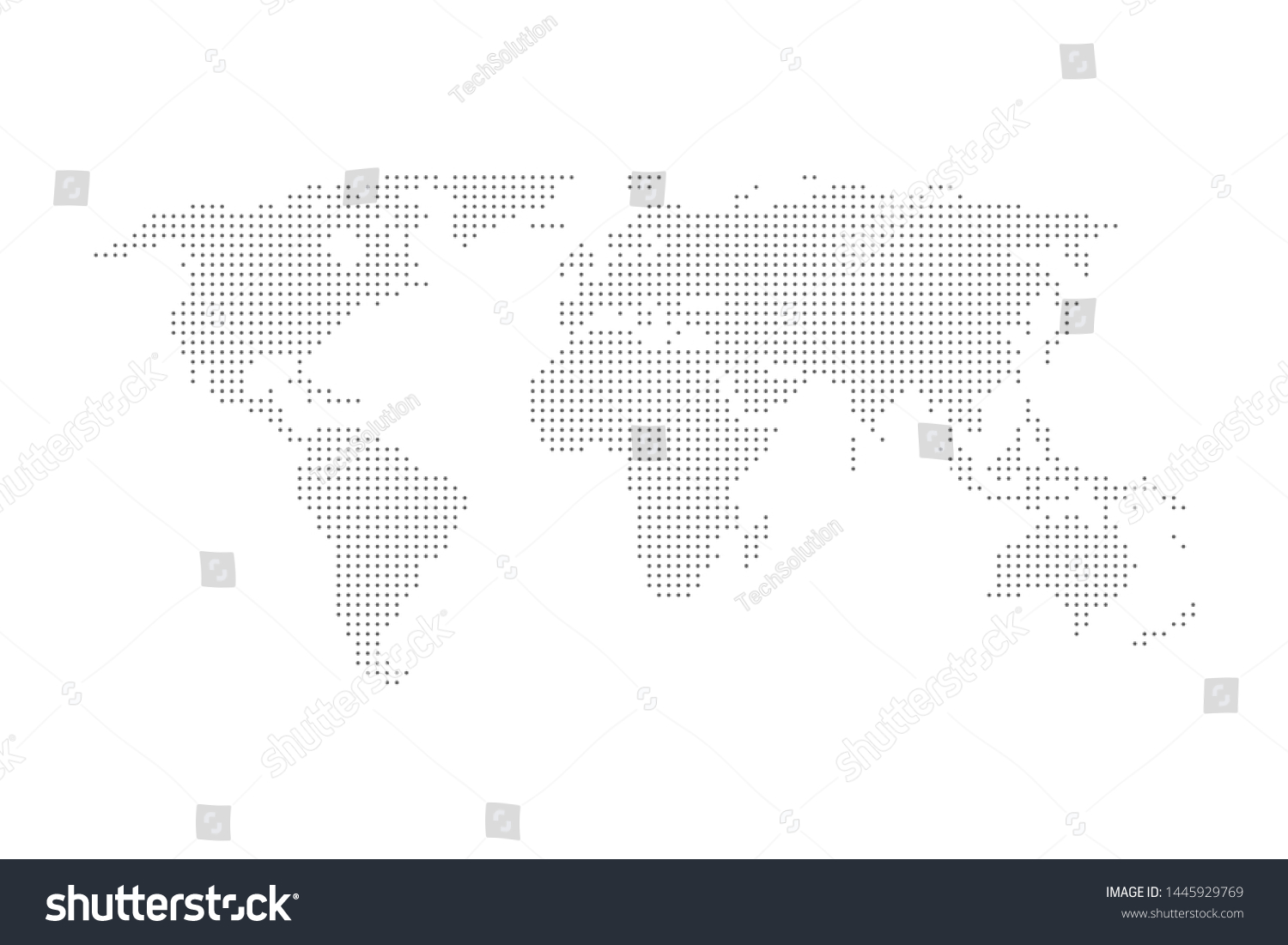 Dotted Grey Color World Map Vector Stock Vector (Royalty Free ...