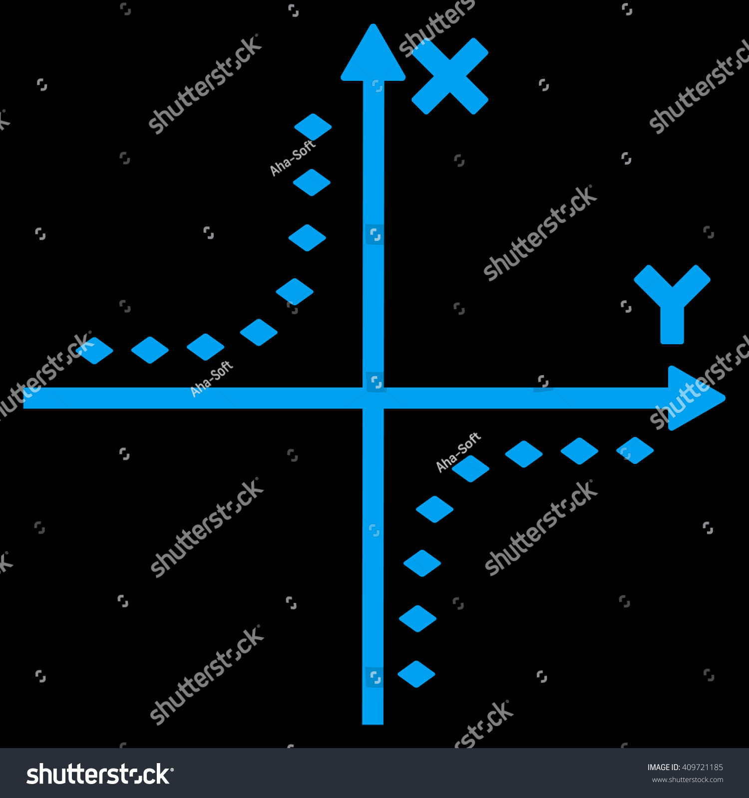 Dotted Hyperbola Plot Vector Toolbar Icon Stock Vector Royalty Free