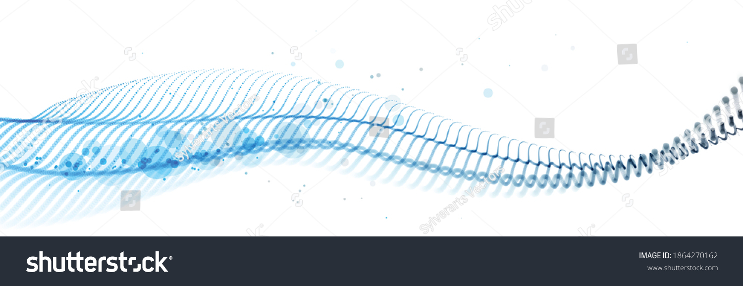 Dotted Particles Wave Flow Vector Abstract Stock Vector (Royalty Free ...
