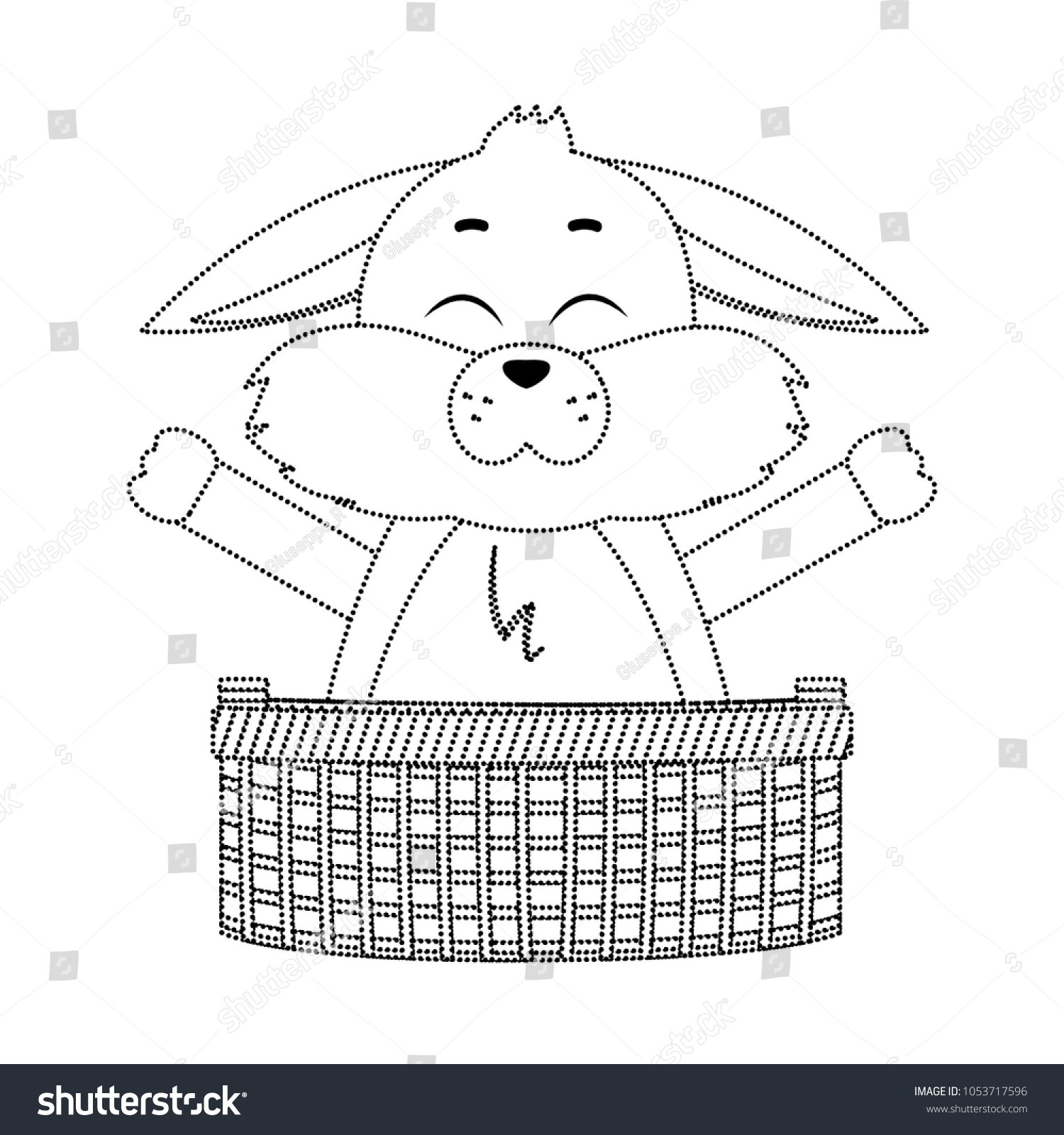 Dotted Shape Rabbit Animal Open Hands Stock Vector (Royalty Free ...