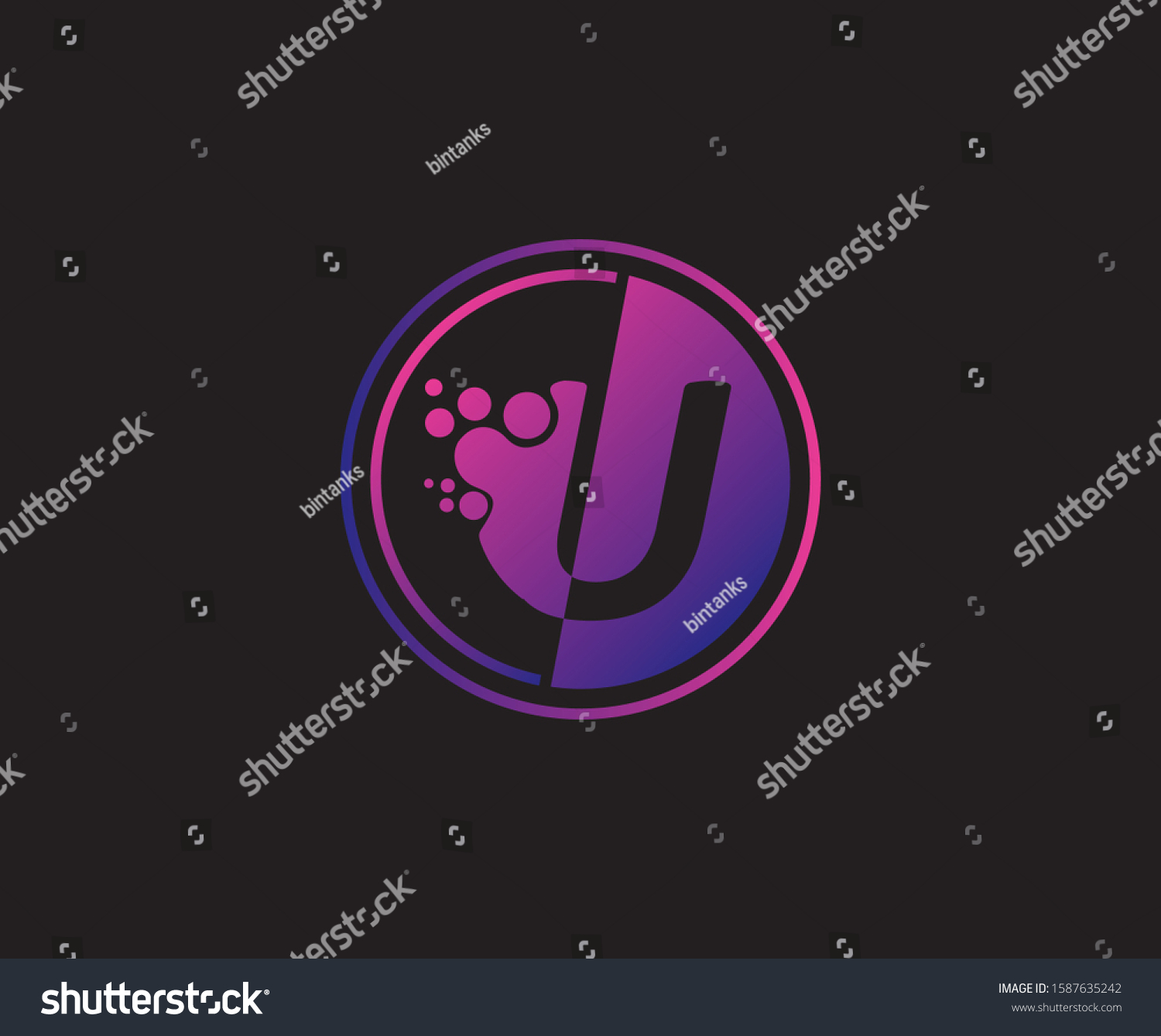 Dotted U Letter Logo Circle U Stock Vector (Royalty Free) 1587635242 ...