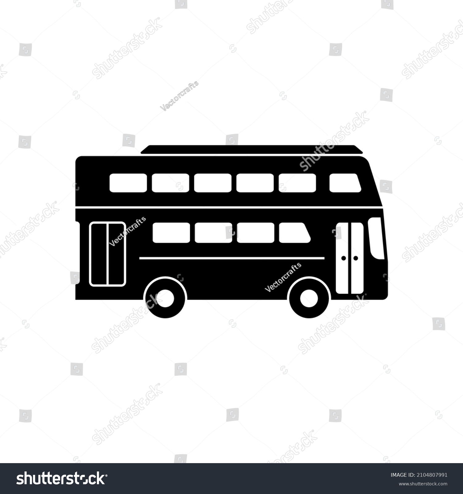 Double Decker Bus Icon Design Template Stock Vector (Royalty Free) 2104807991 | Shutterstock