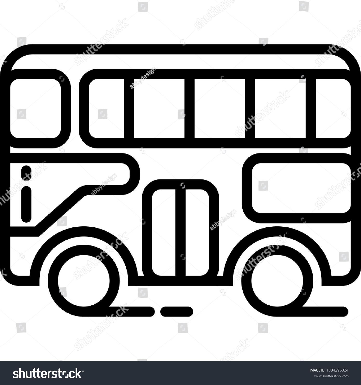 Double Decker Side View Icon Vector: Stock-Vektorgrafik (Lizenzfrei ...