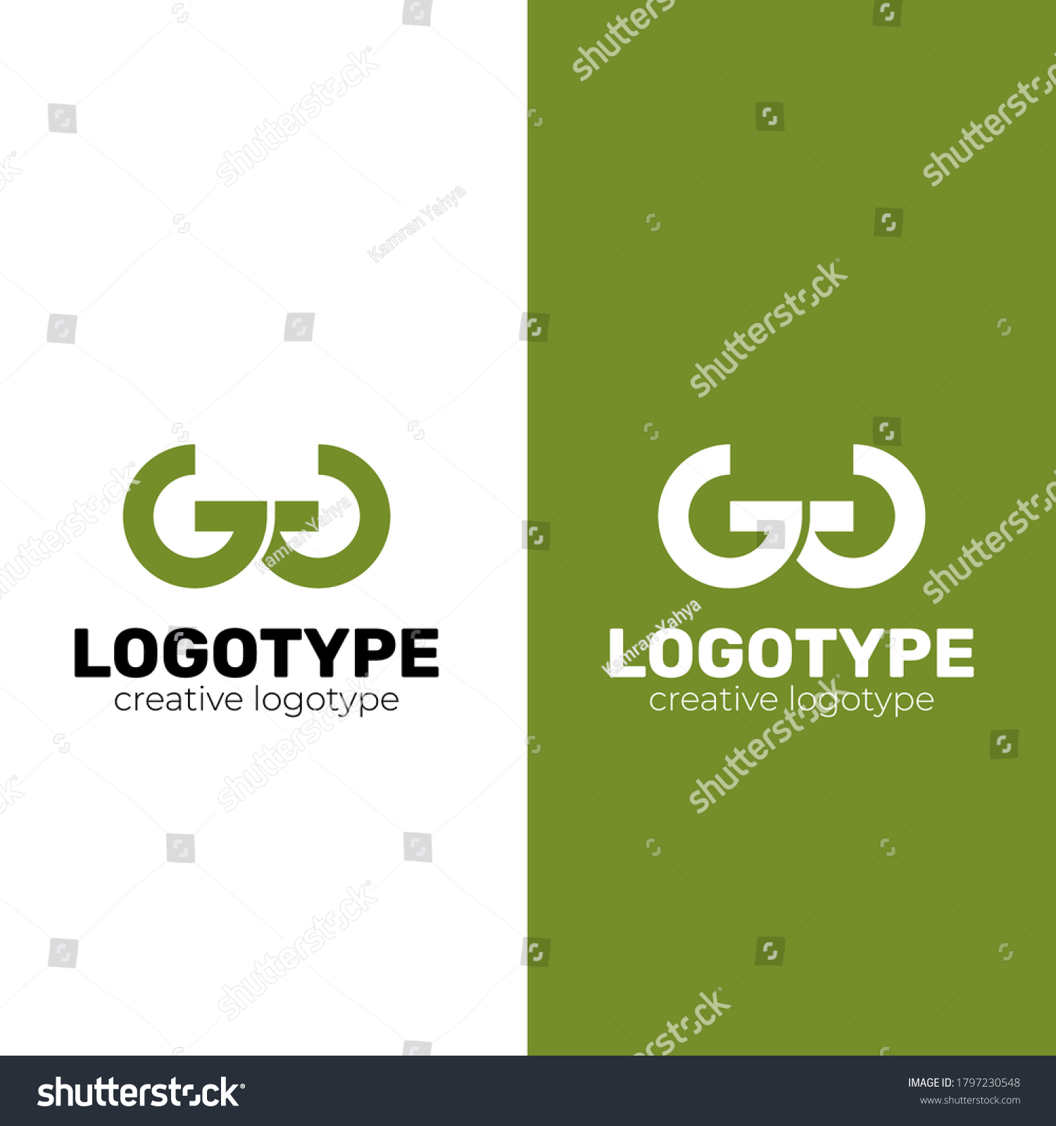 Double G Logo Design Creative Minimal Stock Vector (Royalty Free ...
