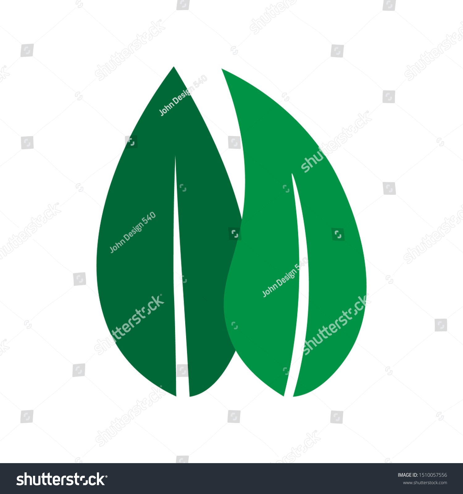 Double Leaf Organic Logos Vector Stock Vector (Royalty Free) 1510057556