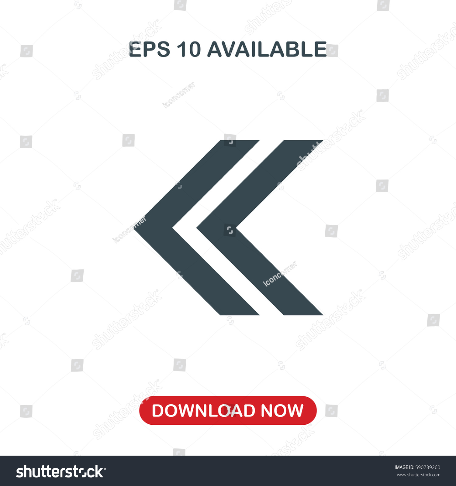 Double Left Arrow Icon Vector Stock Vector (Royalty Free) 590739260 ...