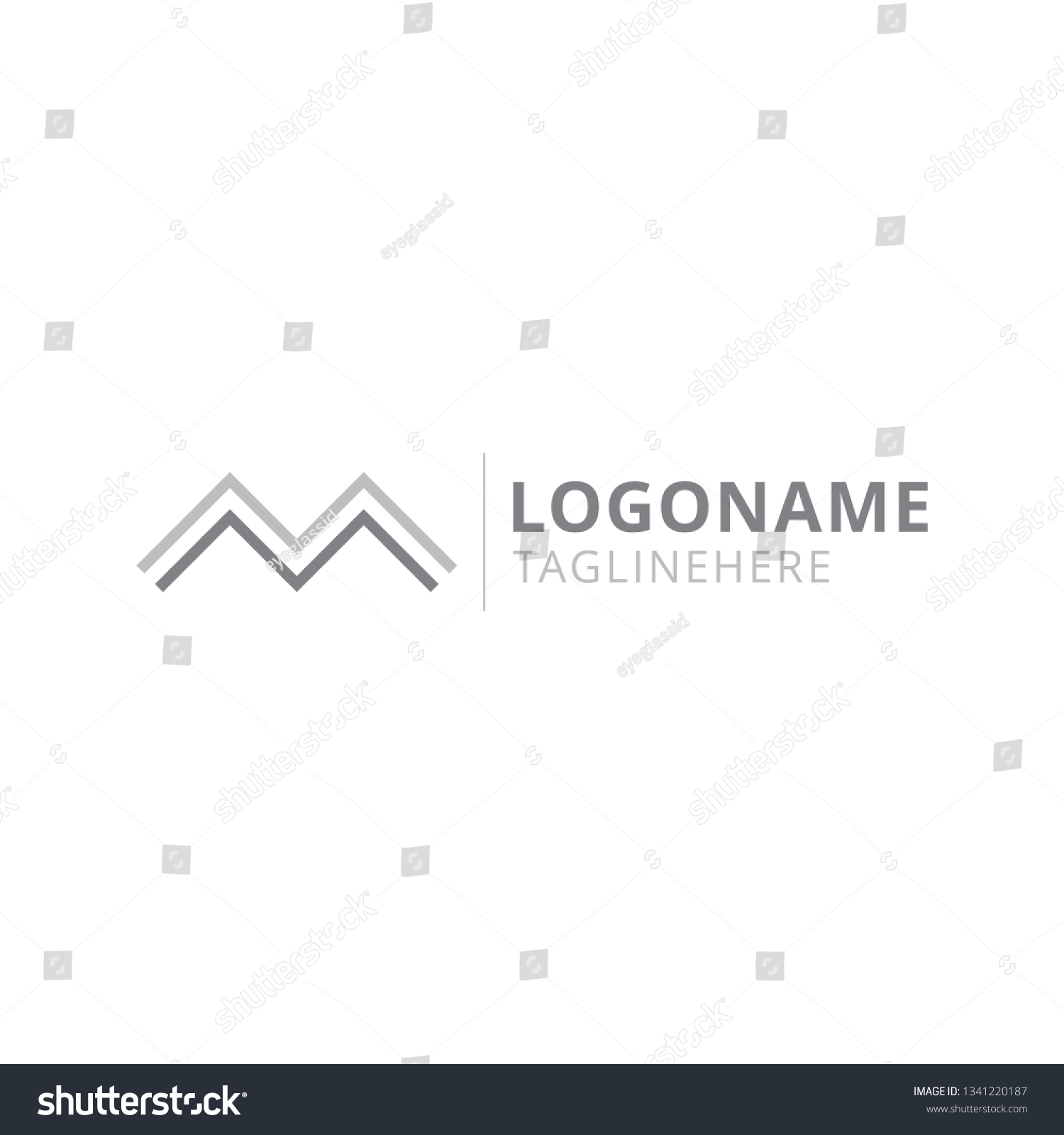 Double Letter M Initials Logo Design Stock Vector (Royalty Free) 1341220187