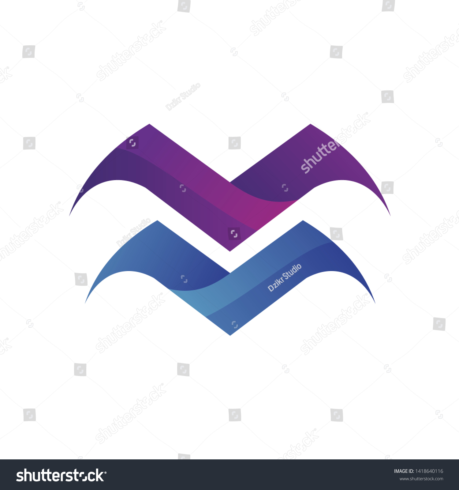 Double Letter M Logo Vector Stock Vector (Royalty Free) 1418640116