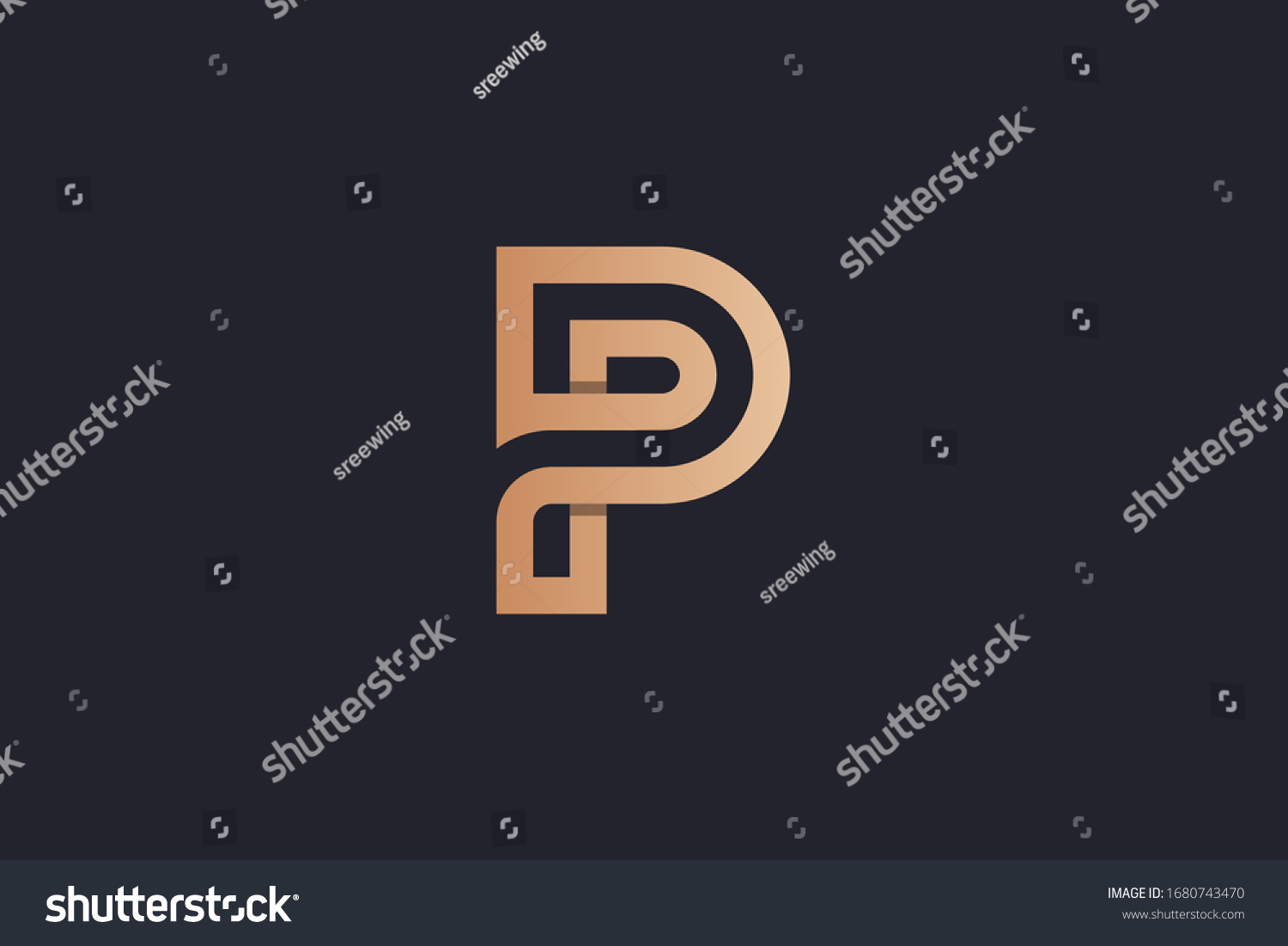 Double Line Abstract Initial Letter P Stock Vector (Royalty Free ...
