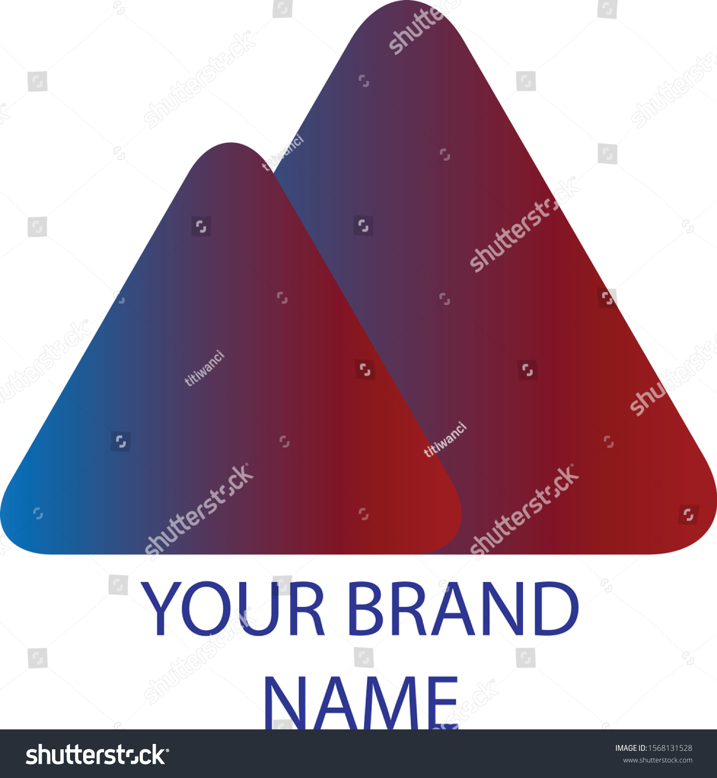 Double Mountain Logo Vector Design Stock Vector (Royalty Free ...