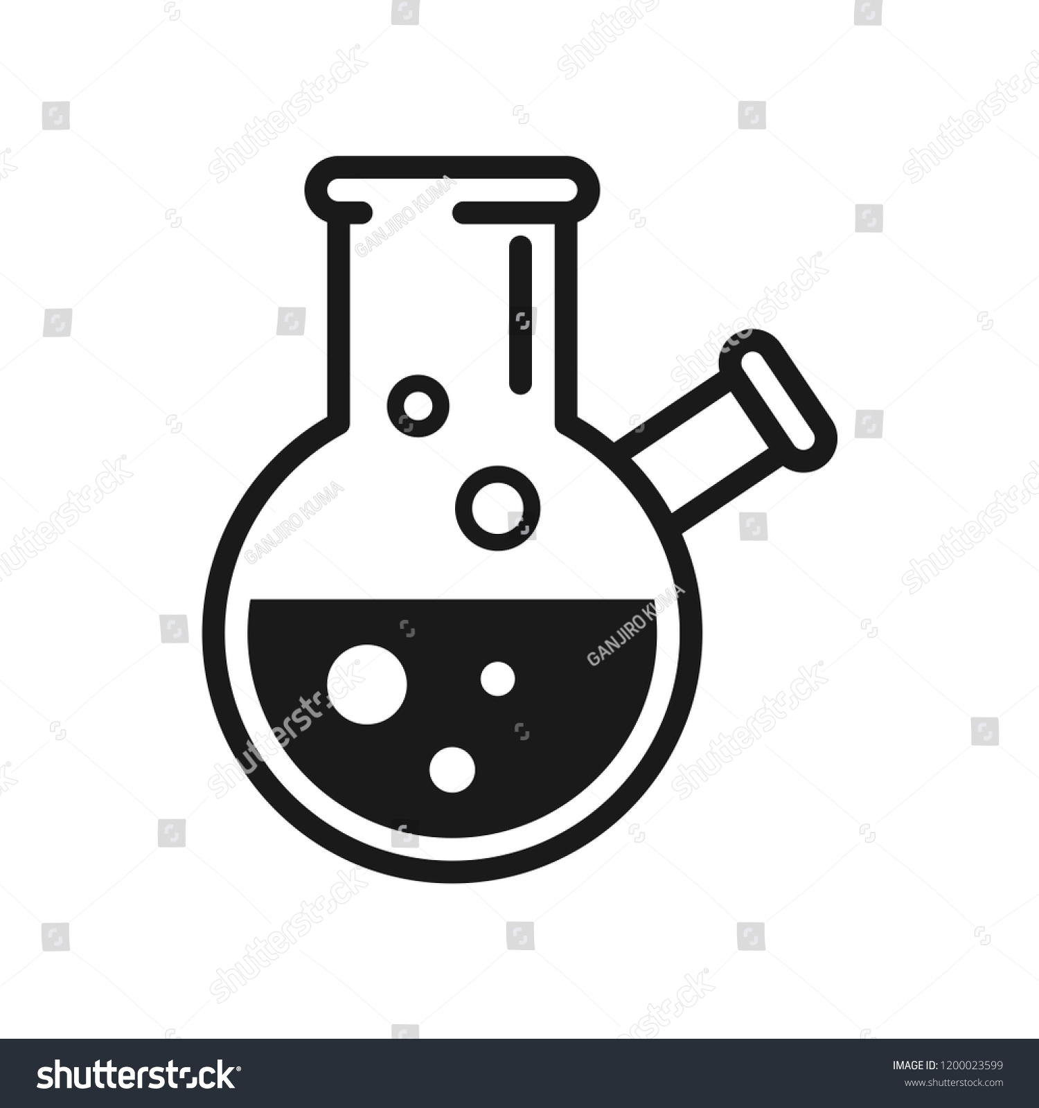 Double Neck Boiling Flask Water Solution Stock Vector (Royalty Free ...