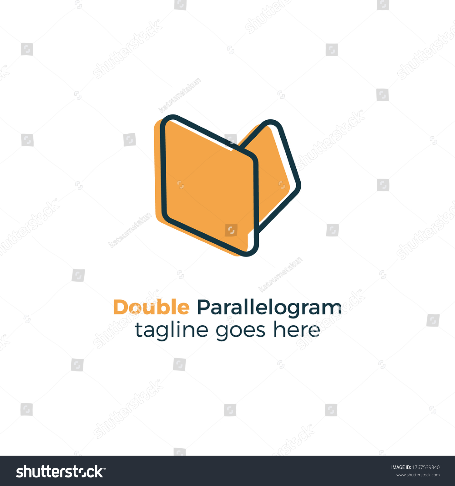 Double Parallelogram Logo Design Vector Illustration Stock Vector ...