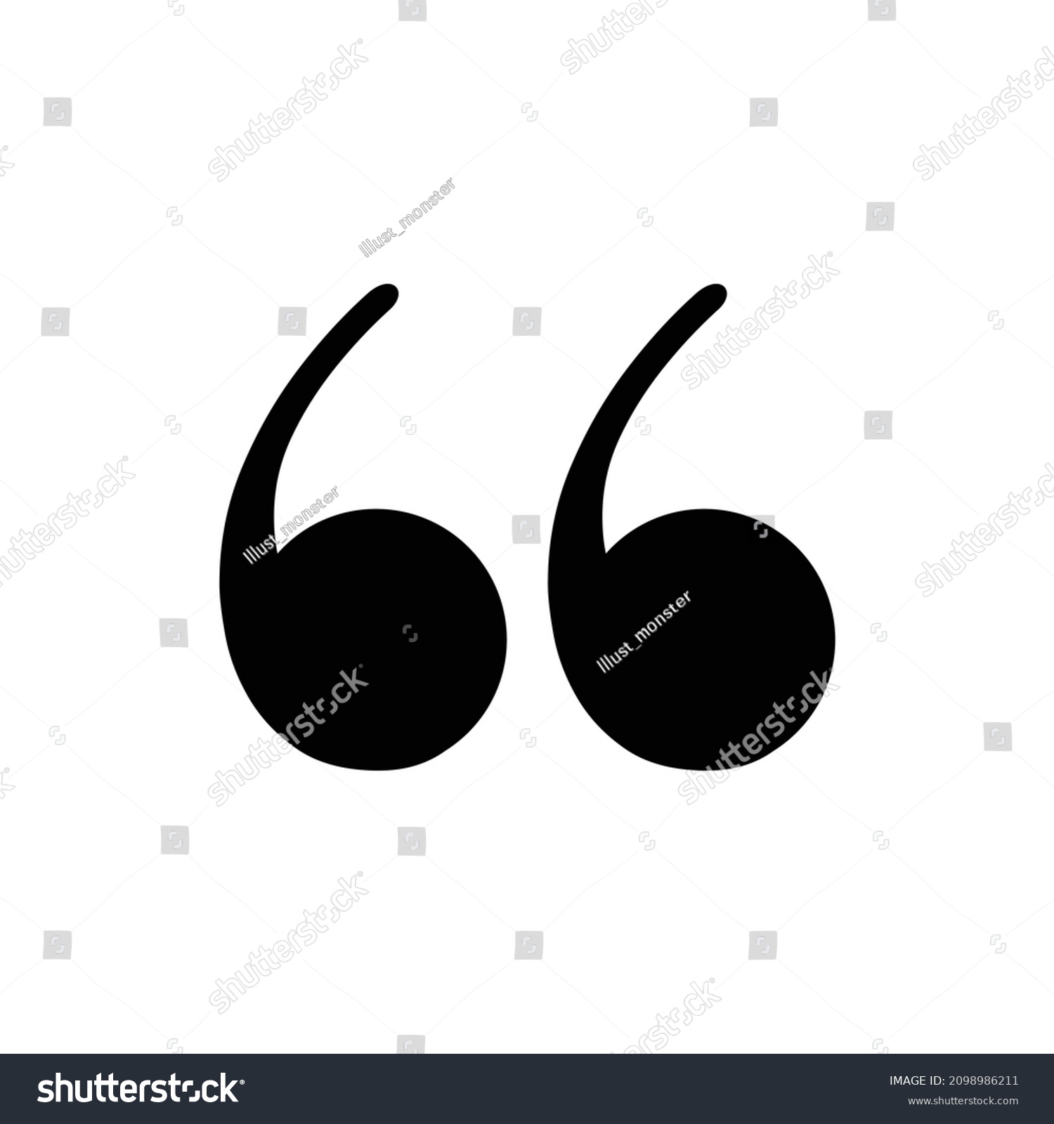 Double Quotation Silhouette Icon Vector Stock Vector (Royalty Free ...