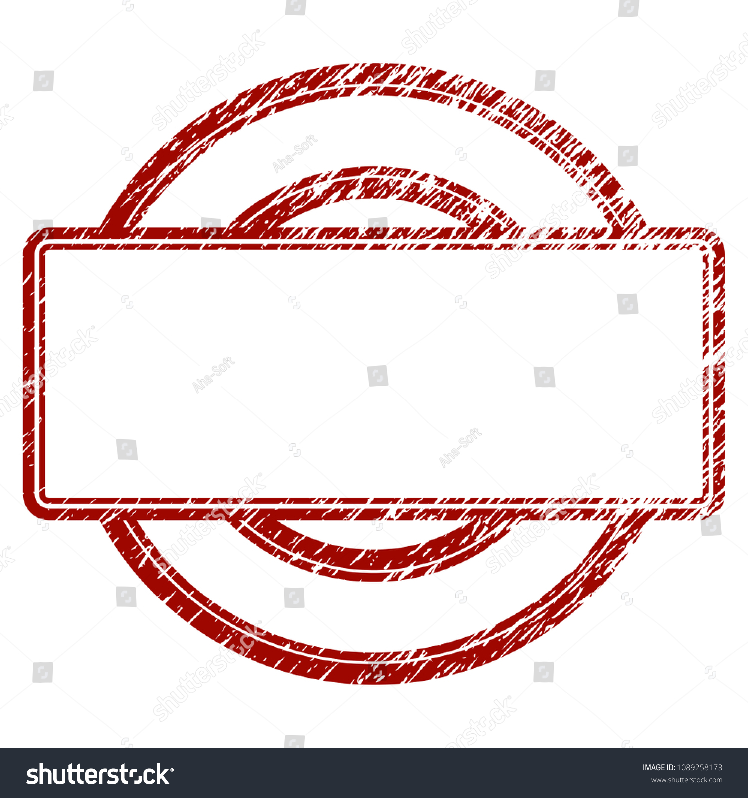 Double Round Rectangle Frame Grunge Textured Stock Vector (Royalty Free ...