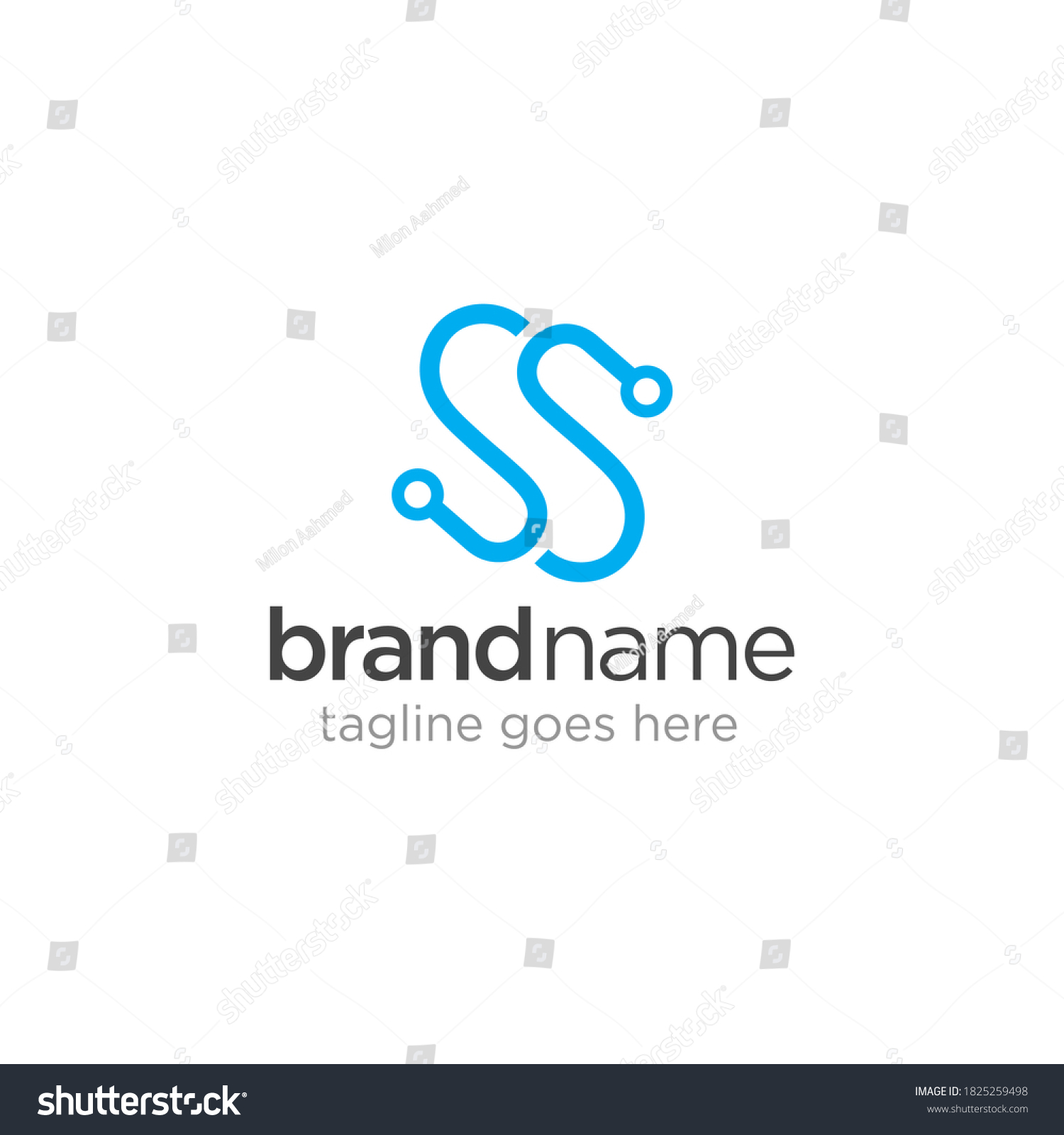 Double S Logo Concept Technology Vector Stock Vector (Royalty Free ...