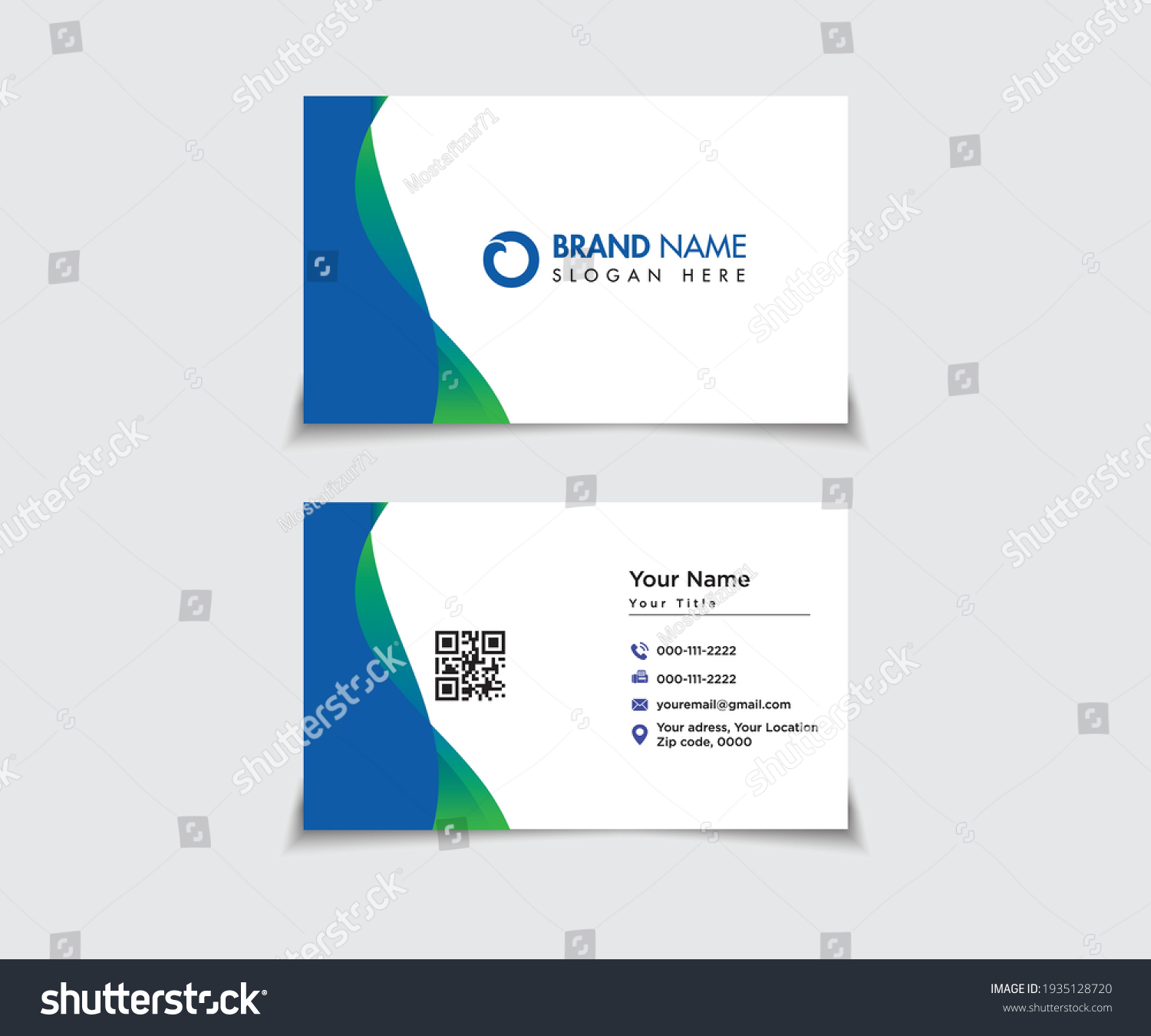 Double Side Business Card Design Template Stock Vector (Royalty Free ...