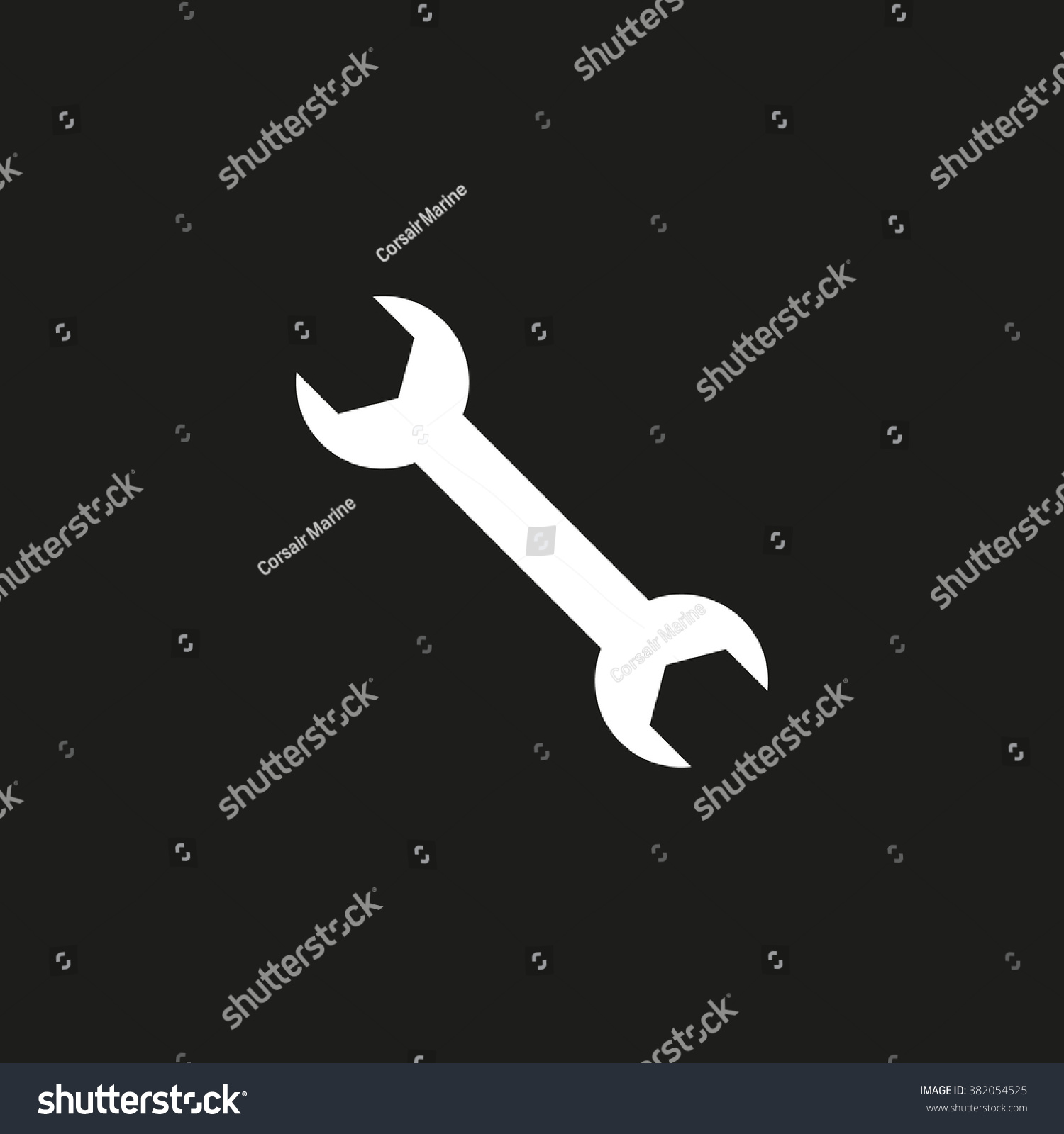 Doublesided Wrench Vector Icon White Stock Vector (Royalty Free) 382054525