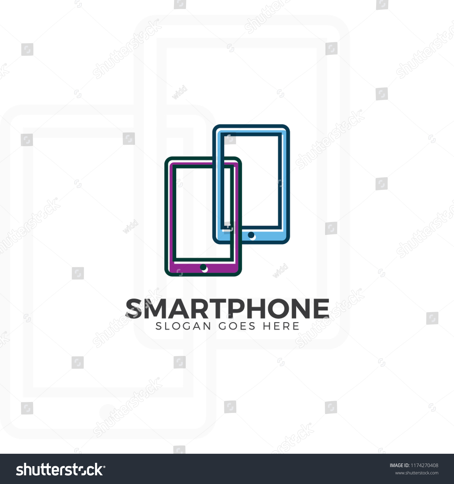 Double Smartphone Logo Icon Stock Vector (Royalty Free) 1174270408