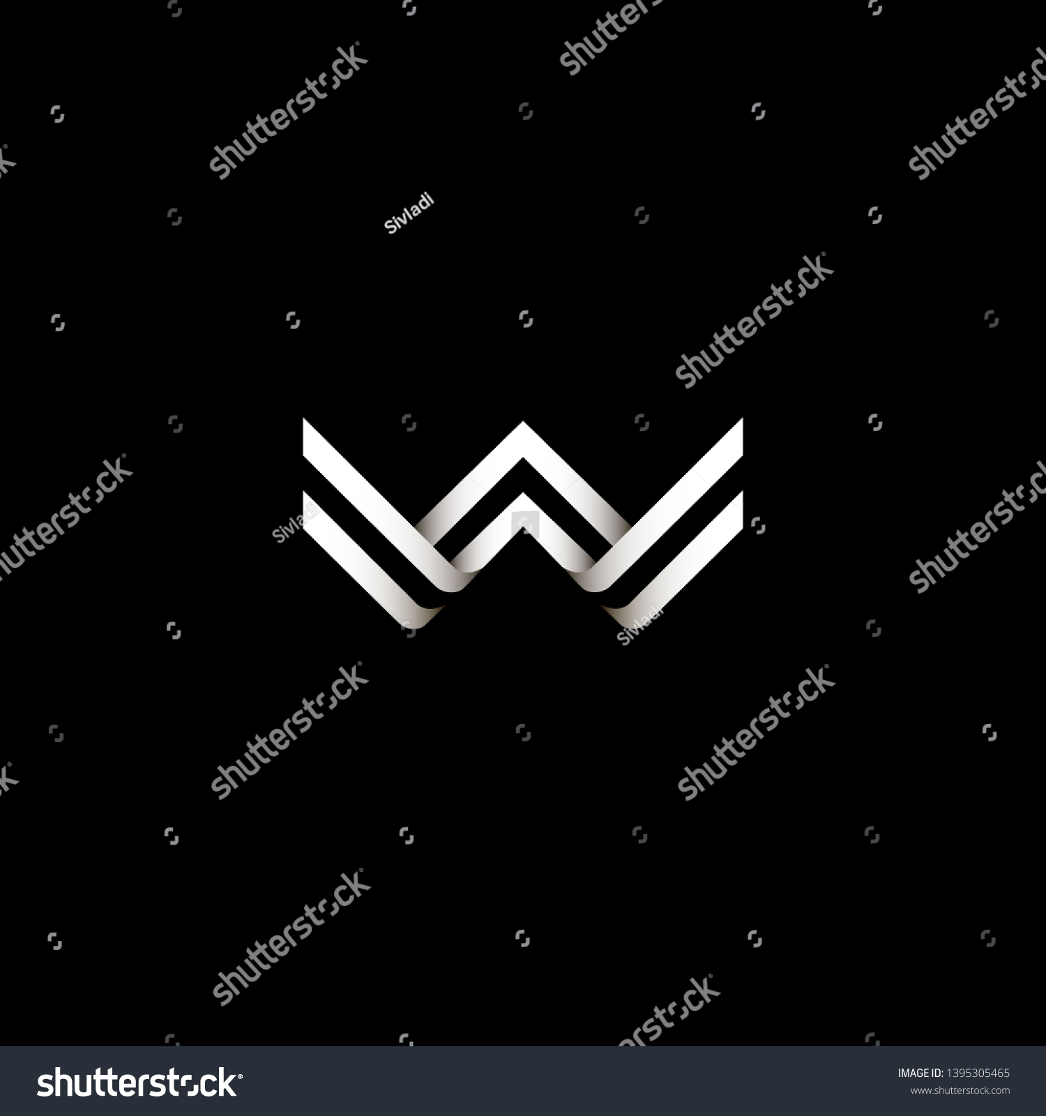 Double W Logo Vector Illustration Stock Vector (Royalty Free) 1395305465
