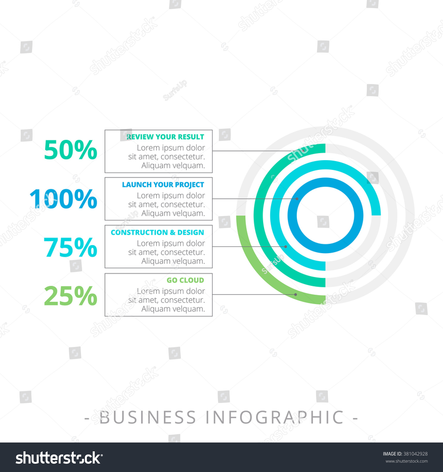 Doughnut Chart Set Stock Vector (Royalty Free) 381042928