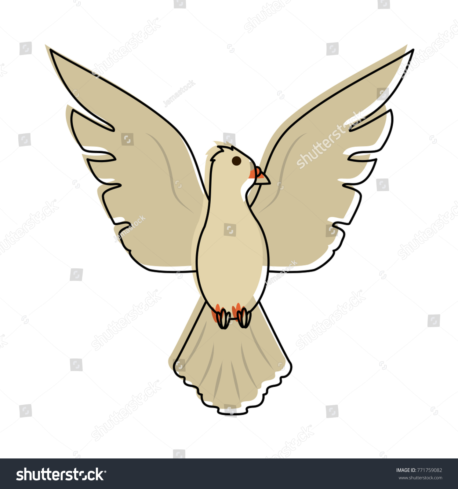 Dove Bird Cartoon Stock Vector (Royalty Free) 771759082