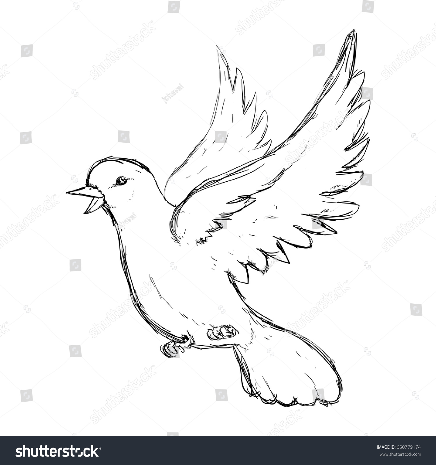 Dove Bird Symbol Stock Vector (Royalty Free) 650779174