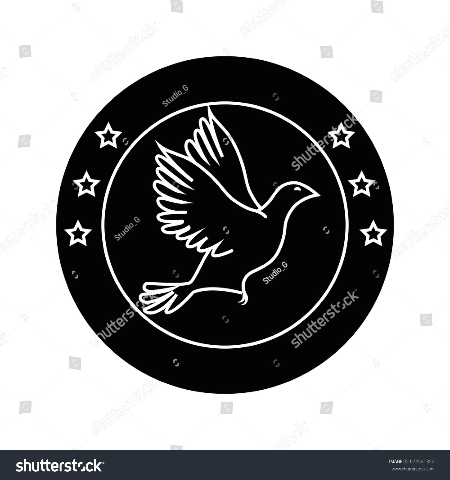 Dove Bird Symbol Stock Vector (Royalty Free) 674541352 | Shutterstock