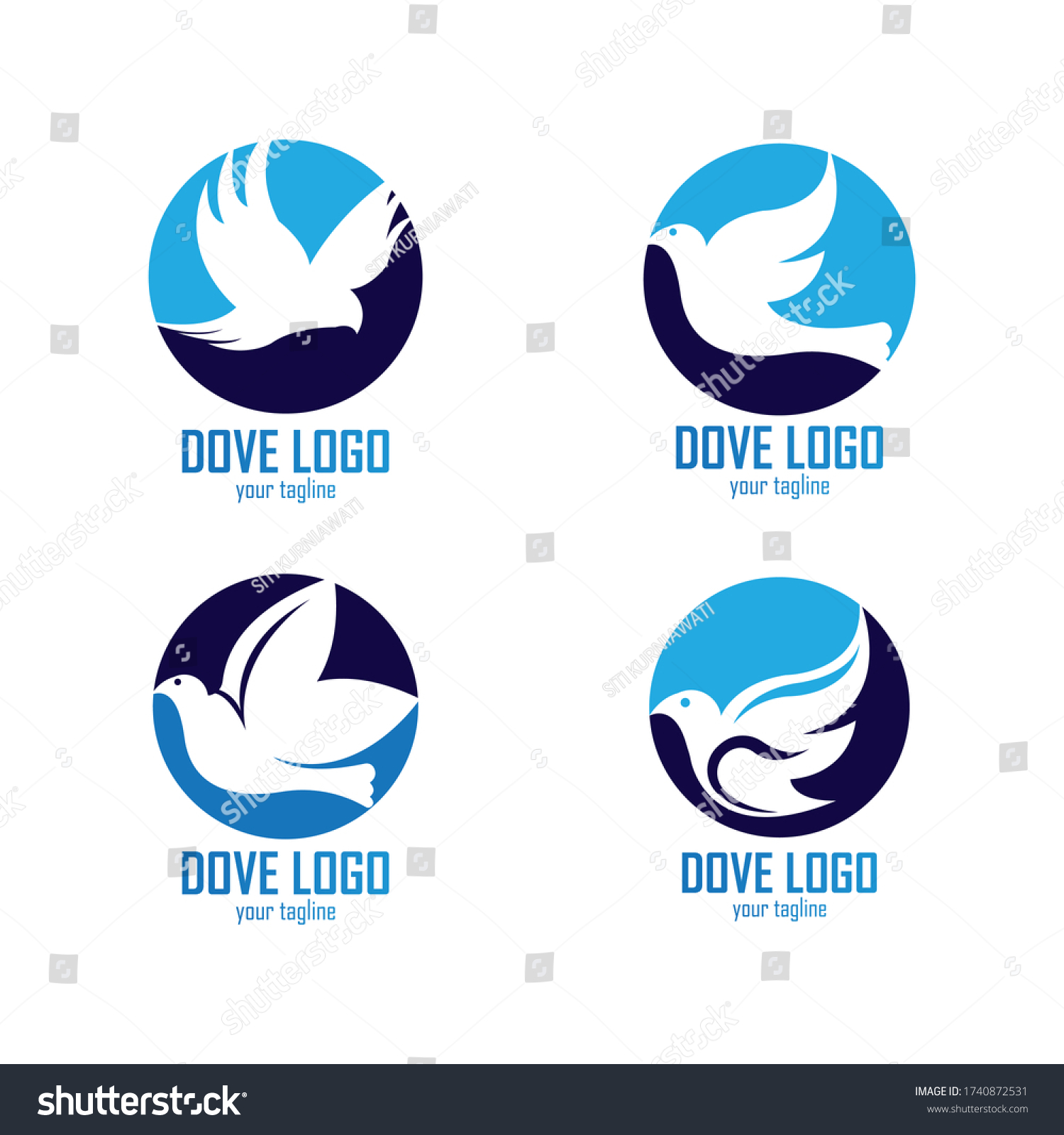 Dove Logo Template Vector Illustration Stock Vector (Royalty Free ...