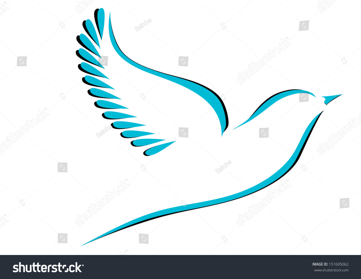 Dove Bird Stylized Stock Vector 151695062 - Shutterstock