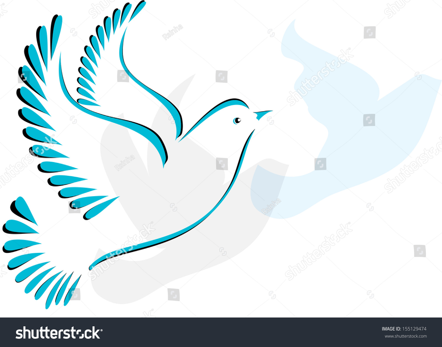 Dove Stylized: vector de stock (libre de regalías) 155129474 | Shutterstock