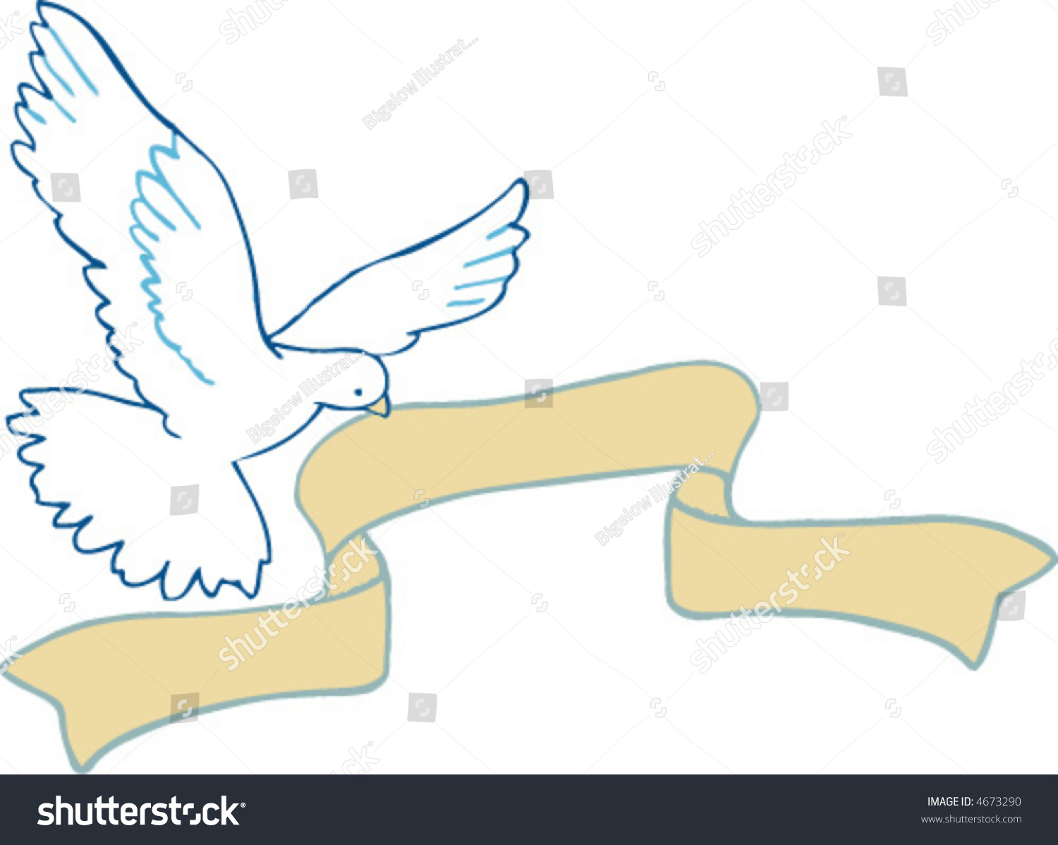 Dove With Banner. Stock Vector Illustration 4673290 : Shutterstock