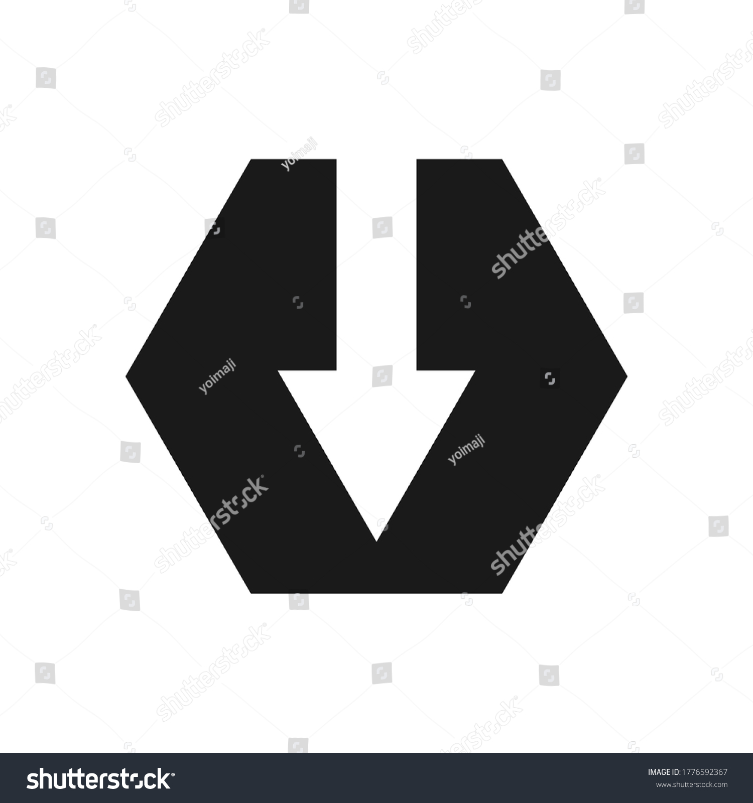 Dow Arrow Hexagon Vector Design Template Stock Vector (Royalty Free ...