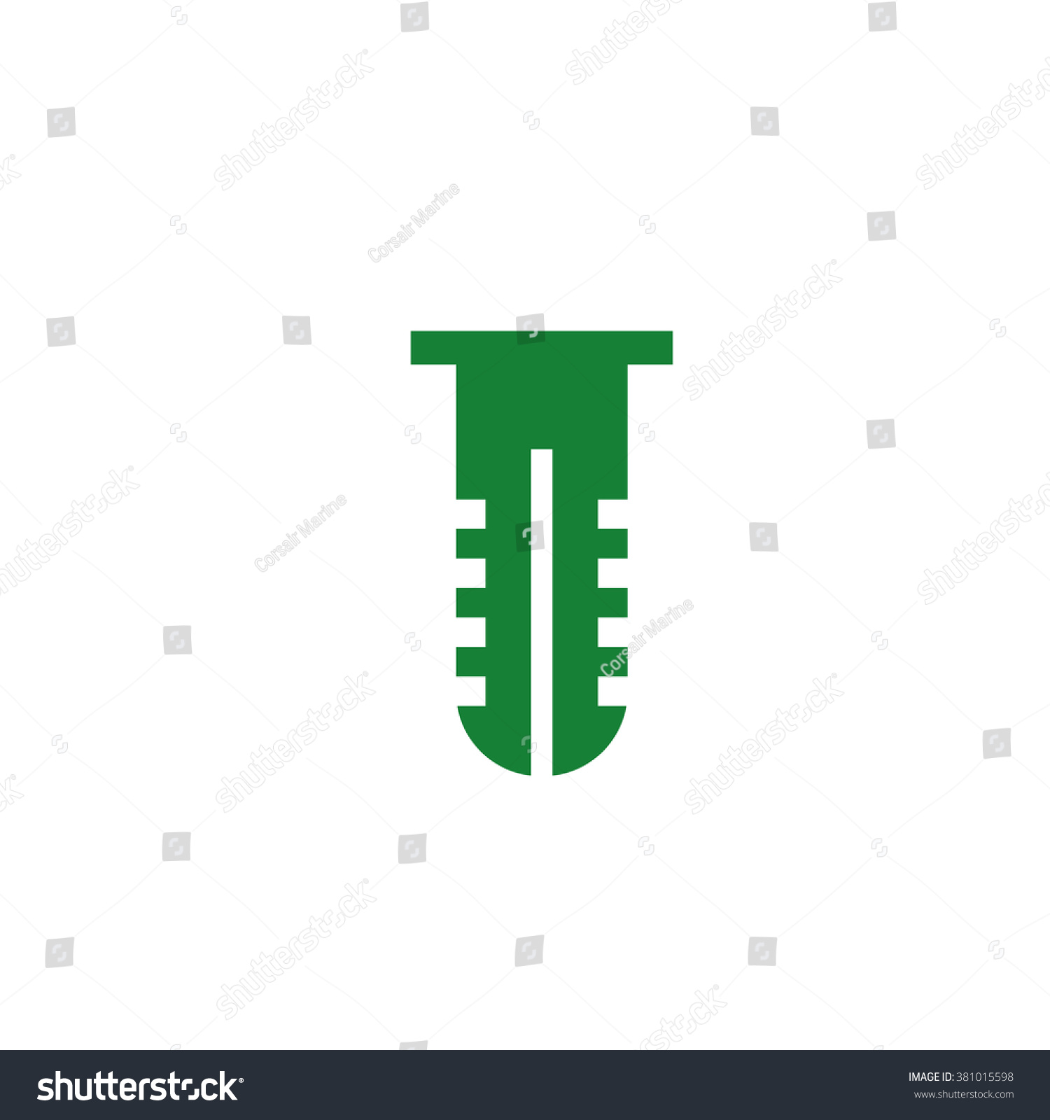 Dowel Vector Icon Green Stock Vector (Royalty Free) 381015598 ...