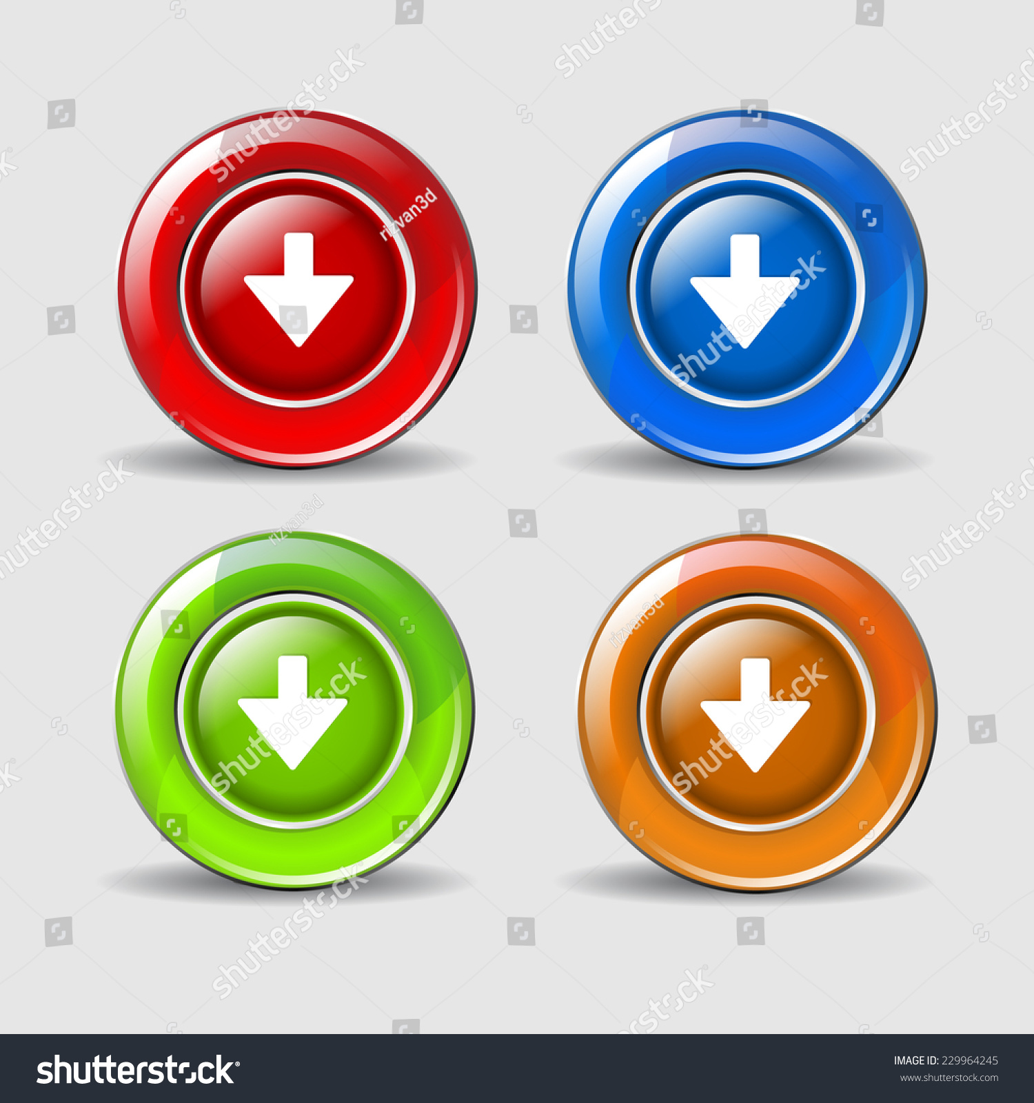 Down Arrow Colorful Vector Icon Design Stock Vector (Royalty Free ...