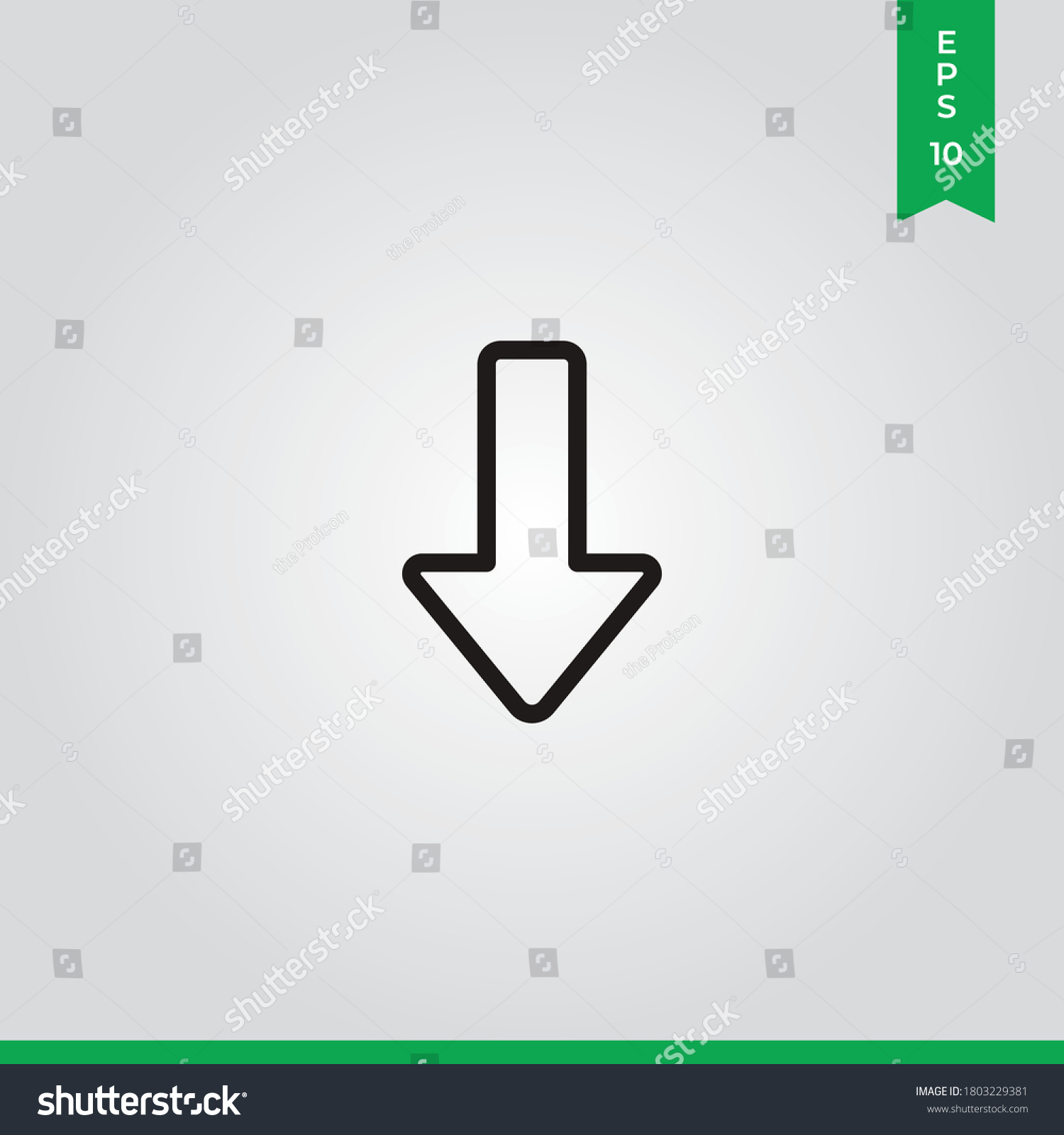 Down Arrow Icon Vector Download Sign Stock Vector (Royalty Free ...