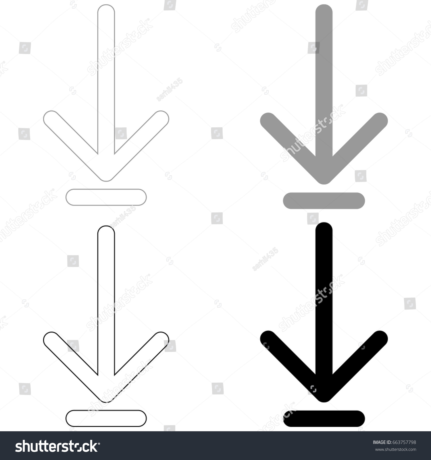 Down Arrow Load Symbol Icon Stock Vector (Royalty Free) 663757798 ...