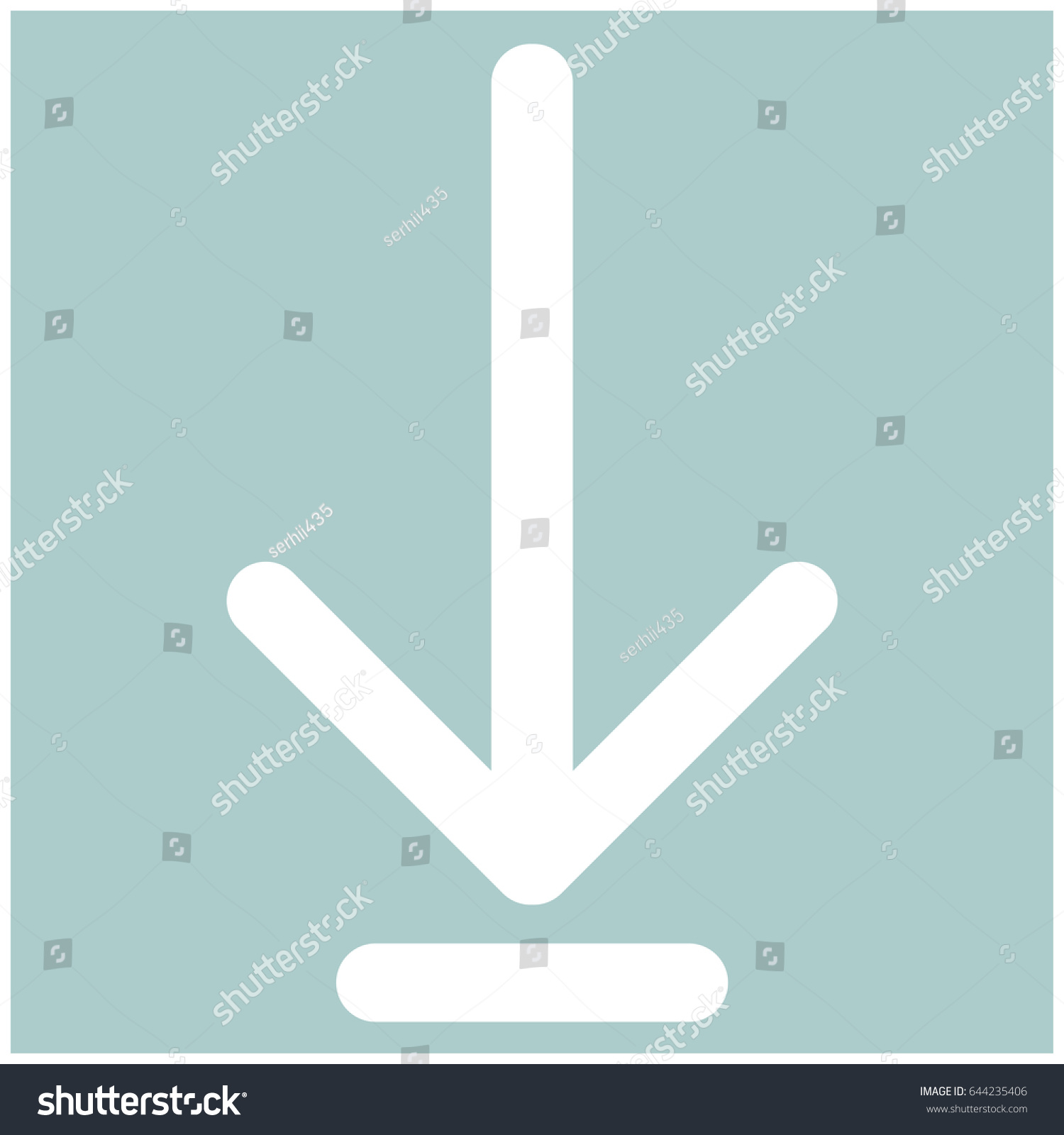 Down Arrow Load Symbol White Icon Stock Vector (Royalty Free) 644235406 ...