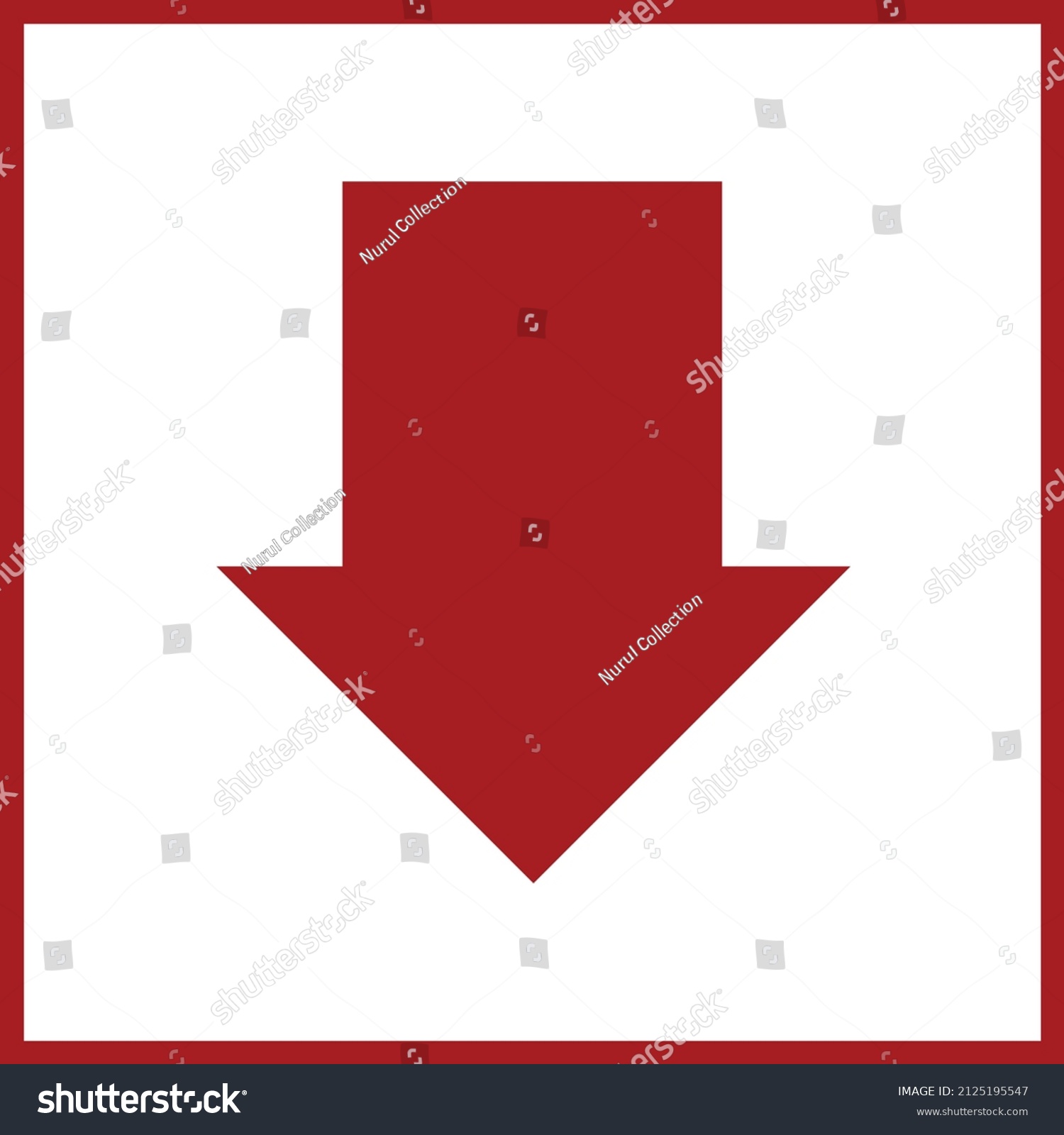Down Arrow Red Symbol Sign Stock Vector (Royalty Free) 2125195547 ...