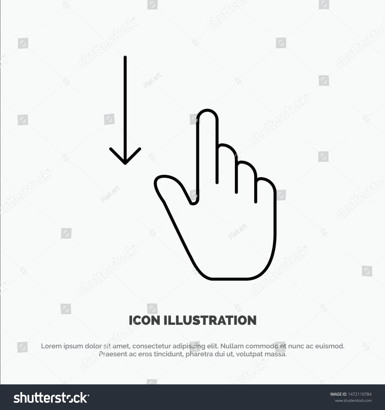 Down Finger Gesture Gestures Hand Line: เวกเตอร์สต็อก (ปลอดค่าลิขสิทธิ์ ...