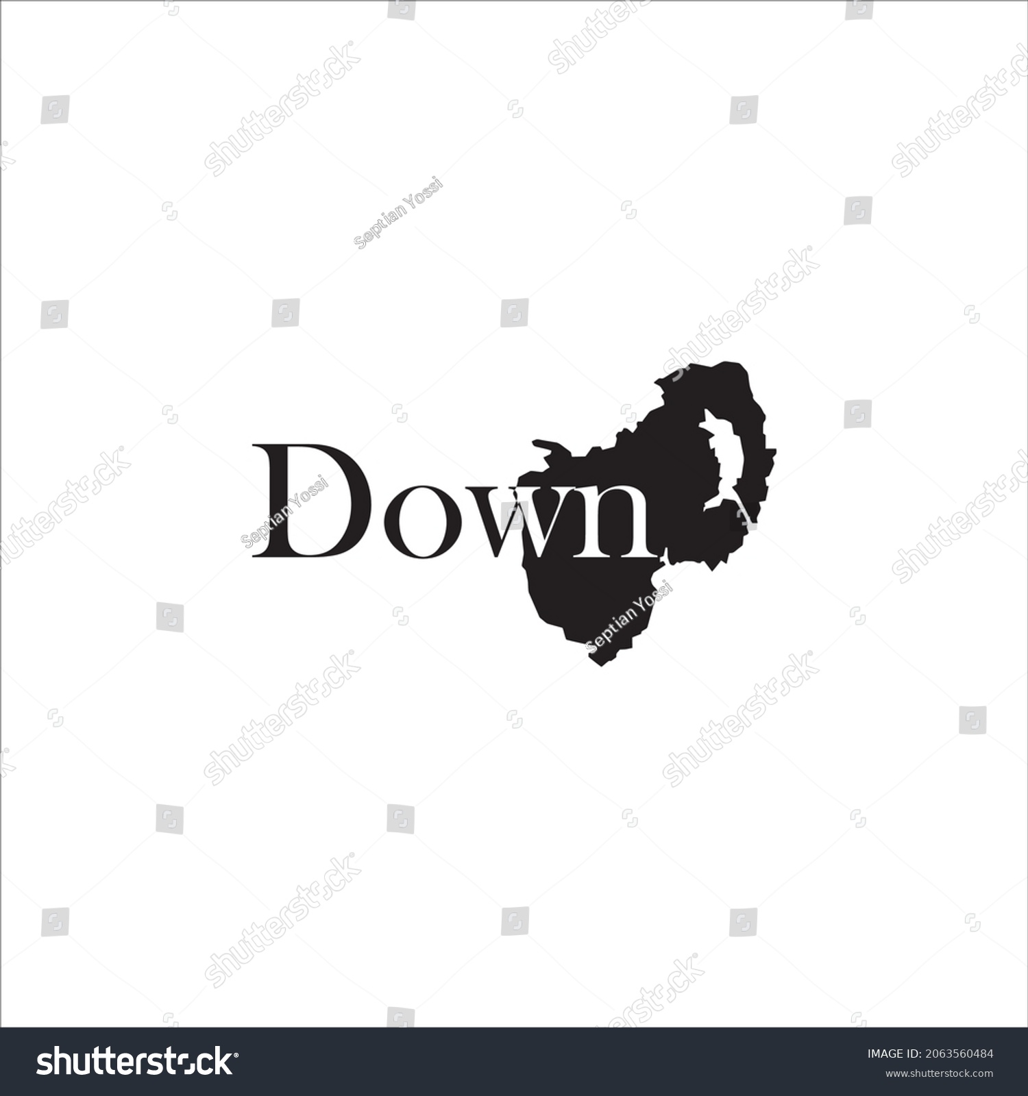 Down Map Black Lettering Design On Stock Vector (Royalty Free ...