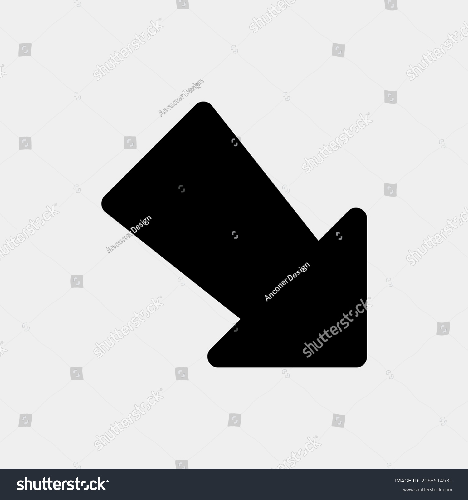 Down Right Arrow Icon Vector Illustration Stock Vector (Royalty Free ...