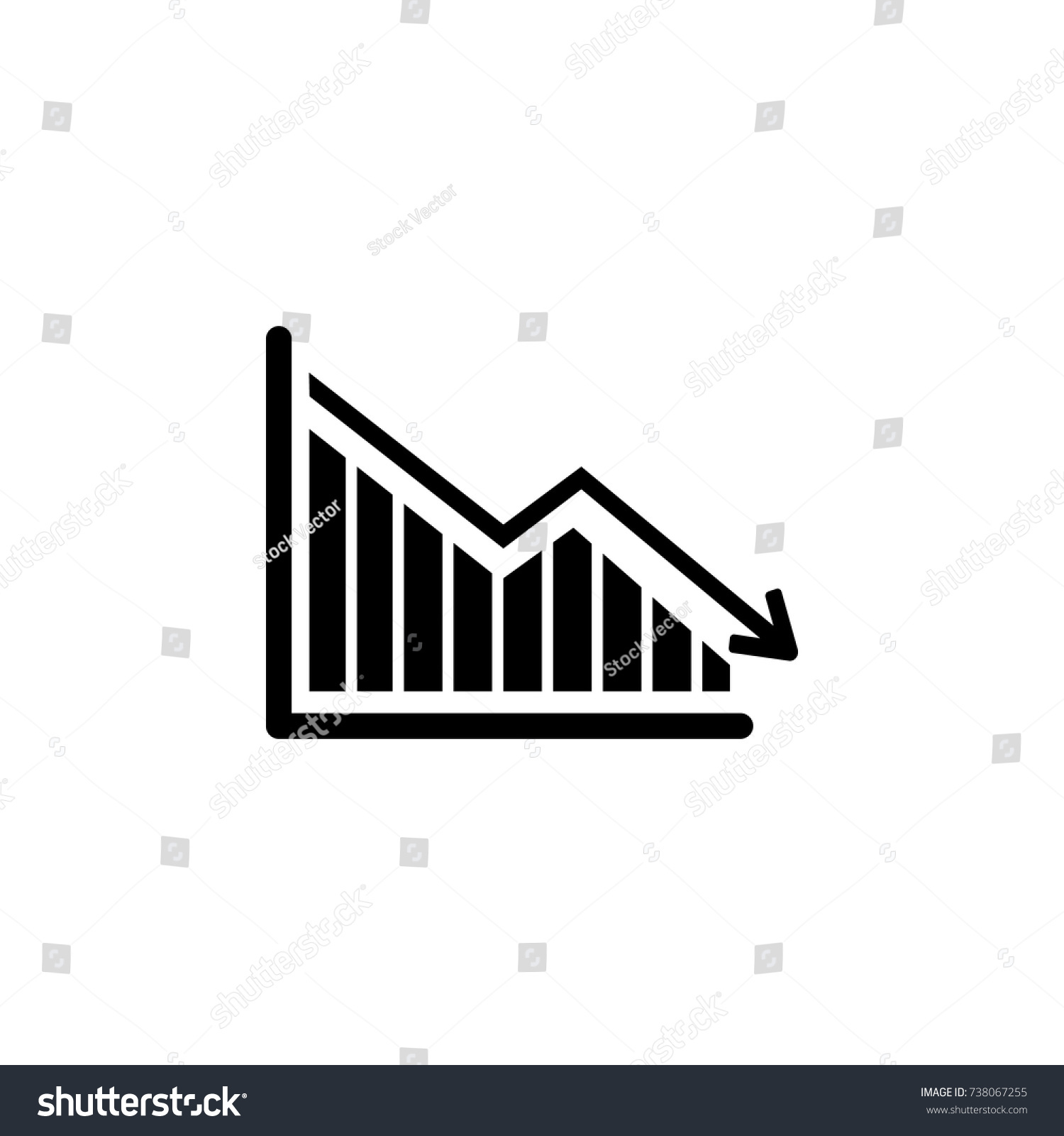 Down Schedule Decline Fall Chart Icon Stock Vector (Royalty Free ...