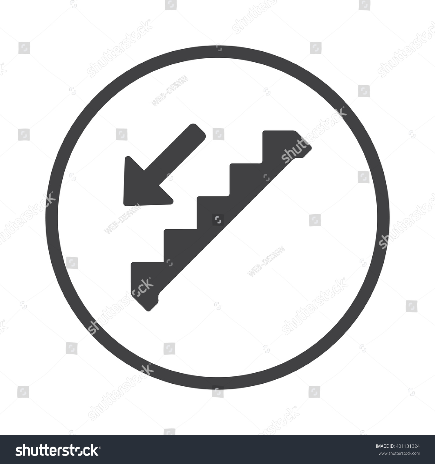 Down Staircase Icon Vector Stock Vector (Royalty Free) 401131324 ...