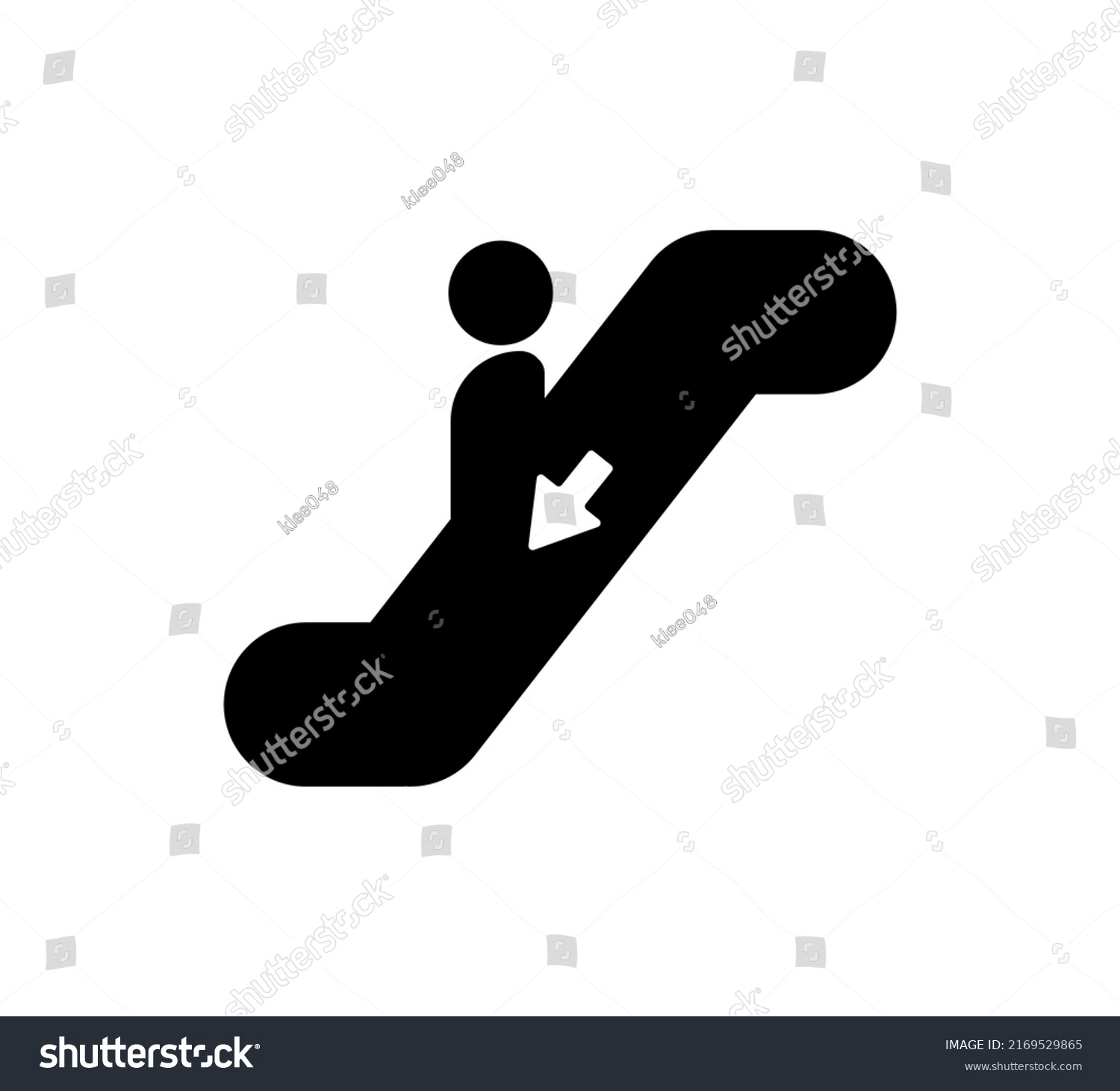 Down Stairs Icon On White Background Stock Vector (Royalty Free ...