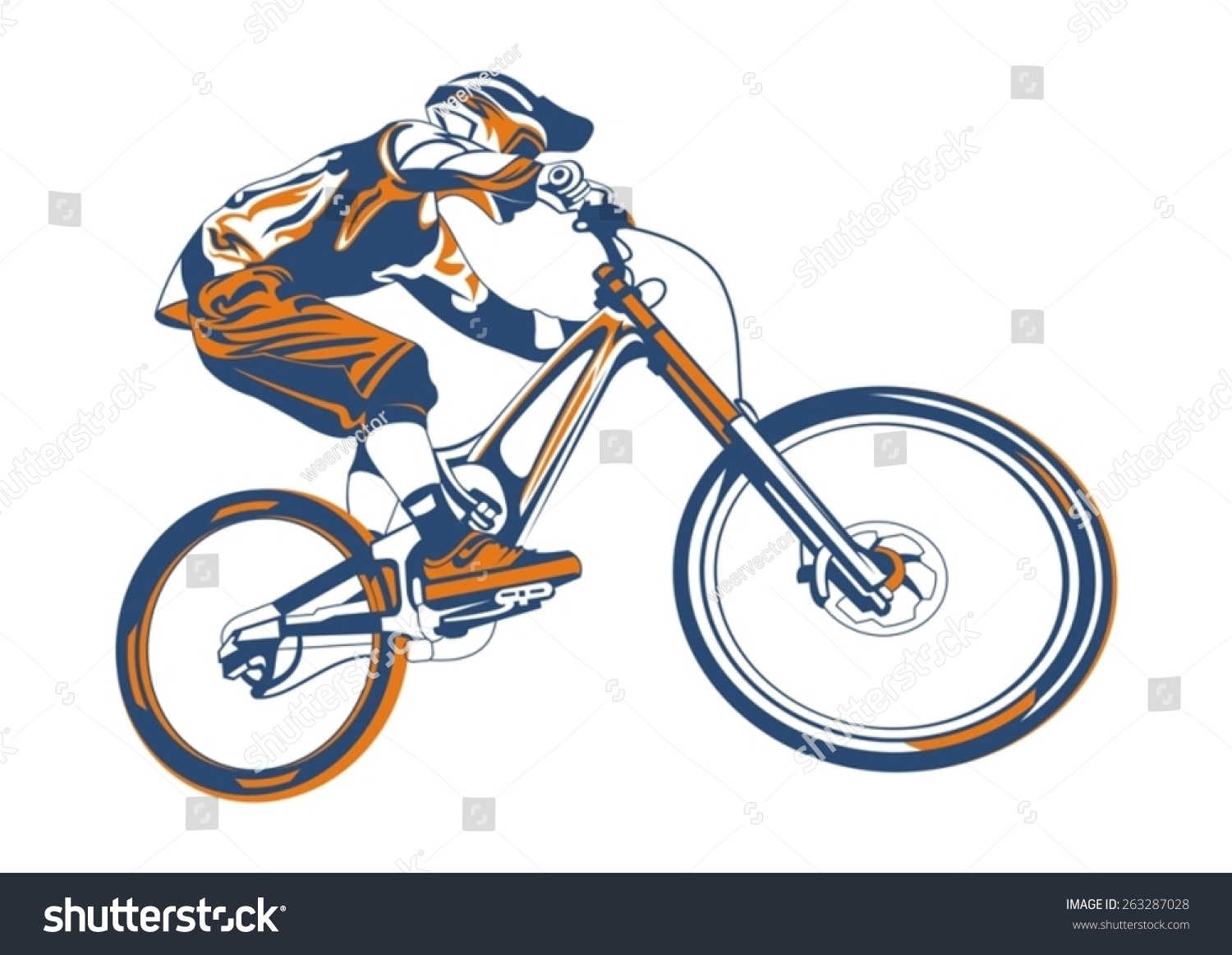 Downhill Biker Vector Illustration Using Two: vetor stock (livre de ...