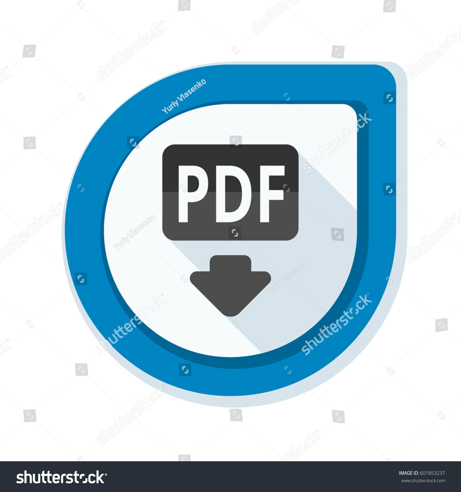 Download Pdf Button Illustration Stock Vector (Royalty Free) 601853237 ...