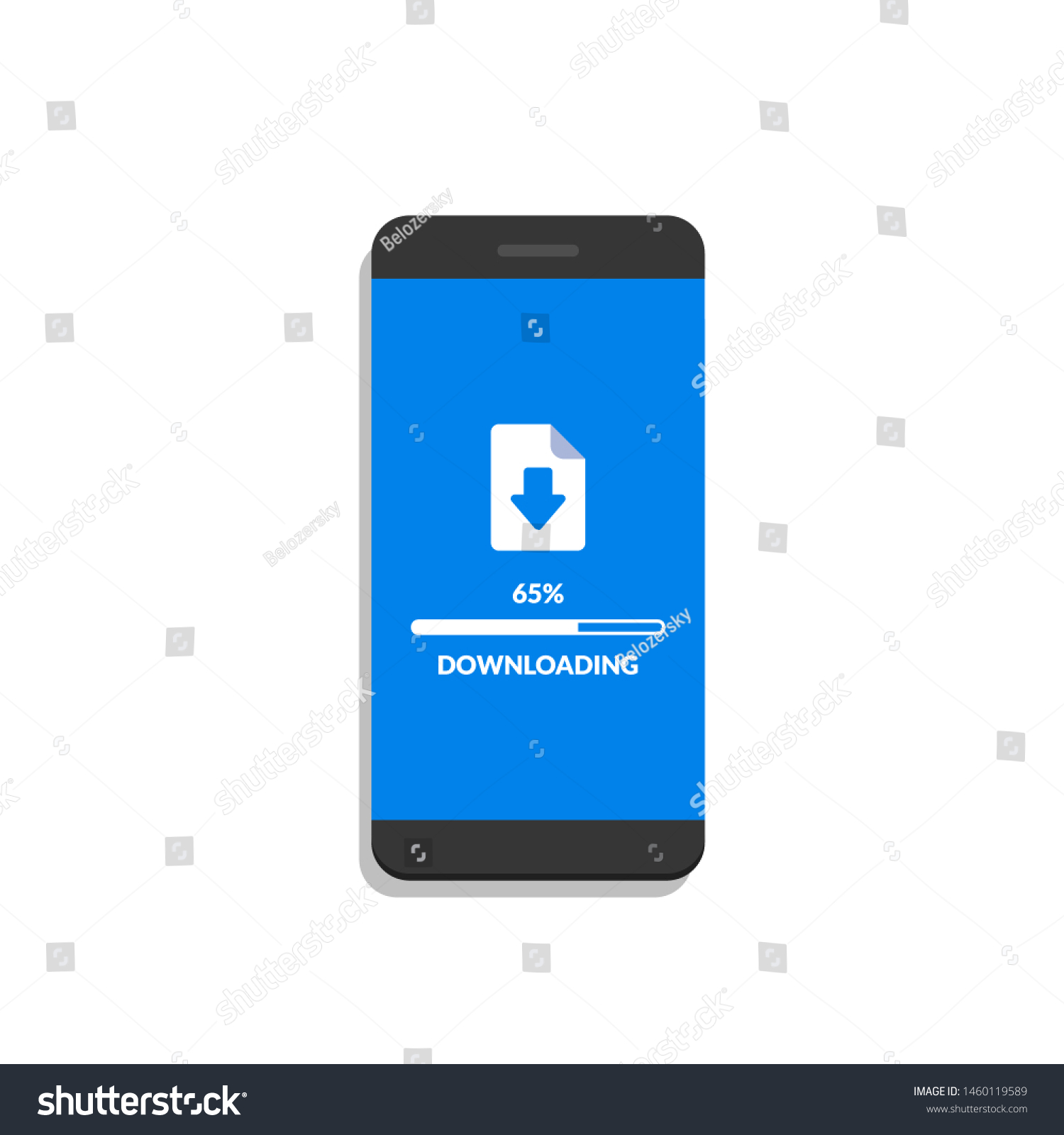 Downloading Process On Smartphone Screen Software Stock Vector (Royalty ...