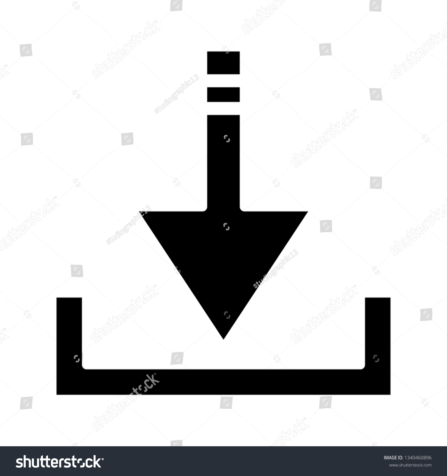 Downloads Icon Vector Stock Vector (Royalty Free) 1340460896