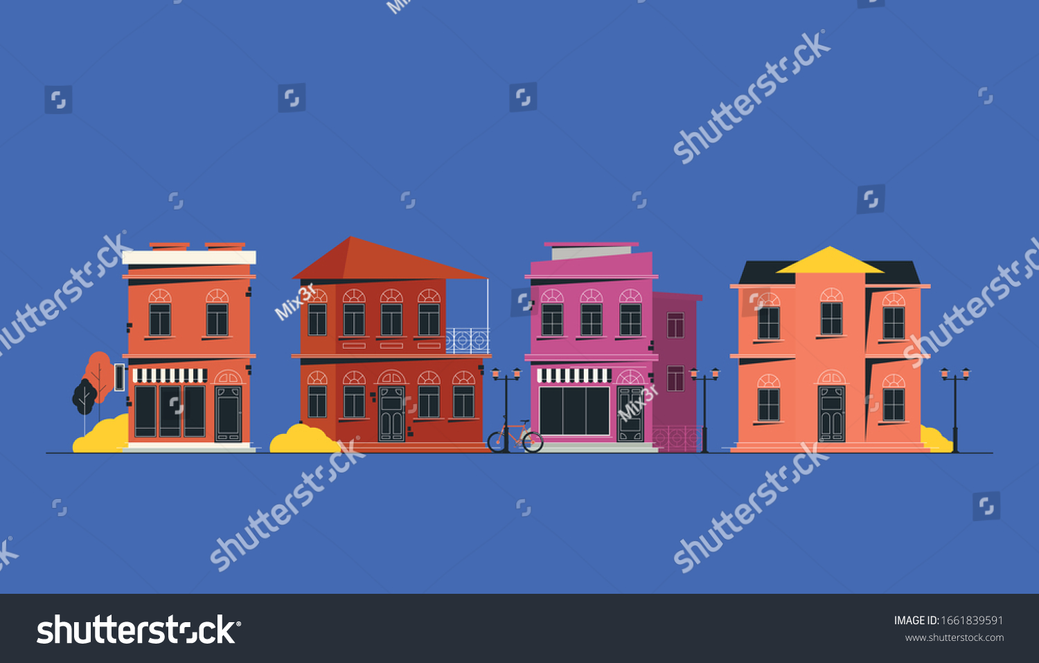 Downtown Vector Building Illustration Isolated On Stock Vector (Royalty ...