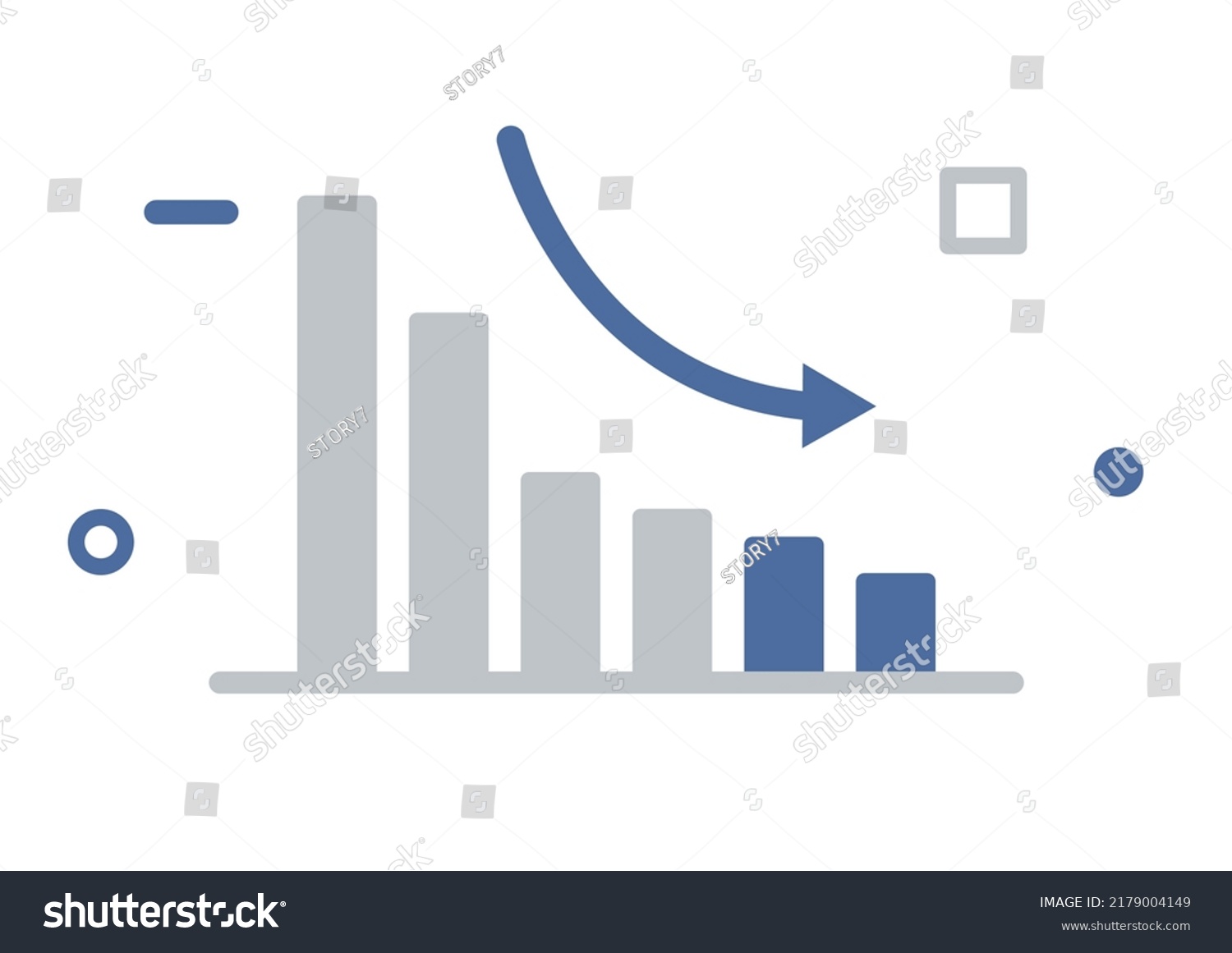 Downtrend Data Bar Graphnumerical Value Plummet Stock Vector (Royalty ...